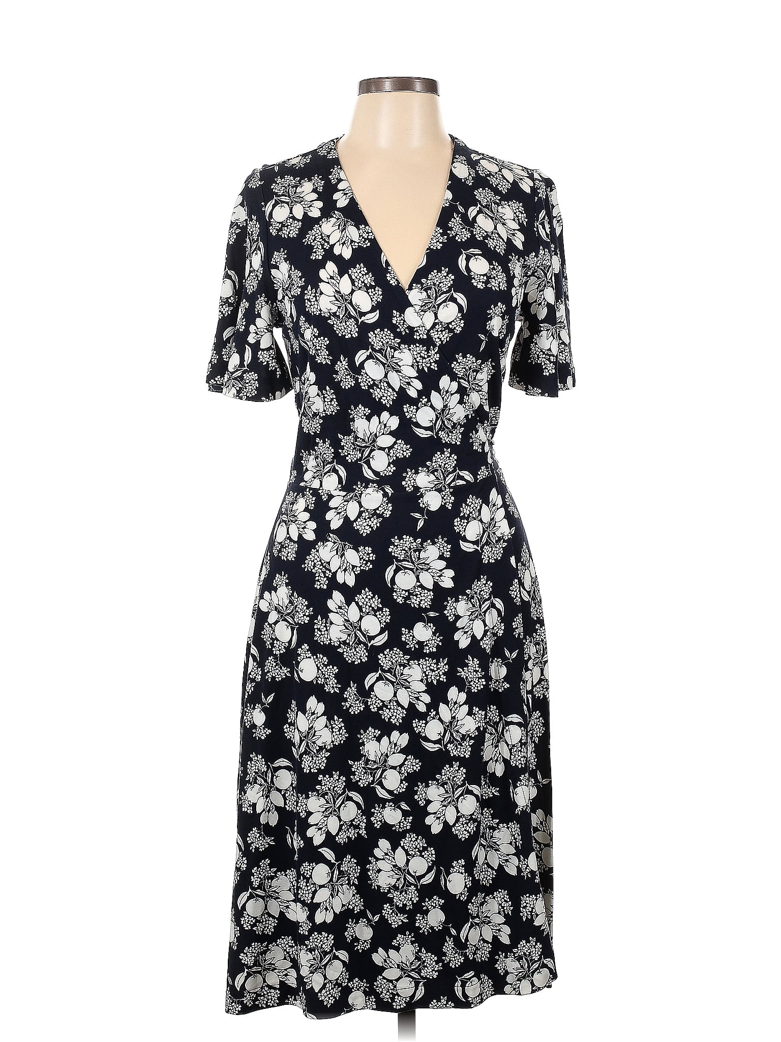 Ann Taylor Floral Multi Color Black Casual Dress Size 12 76 Off