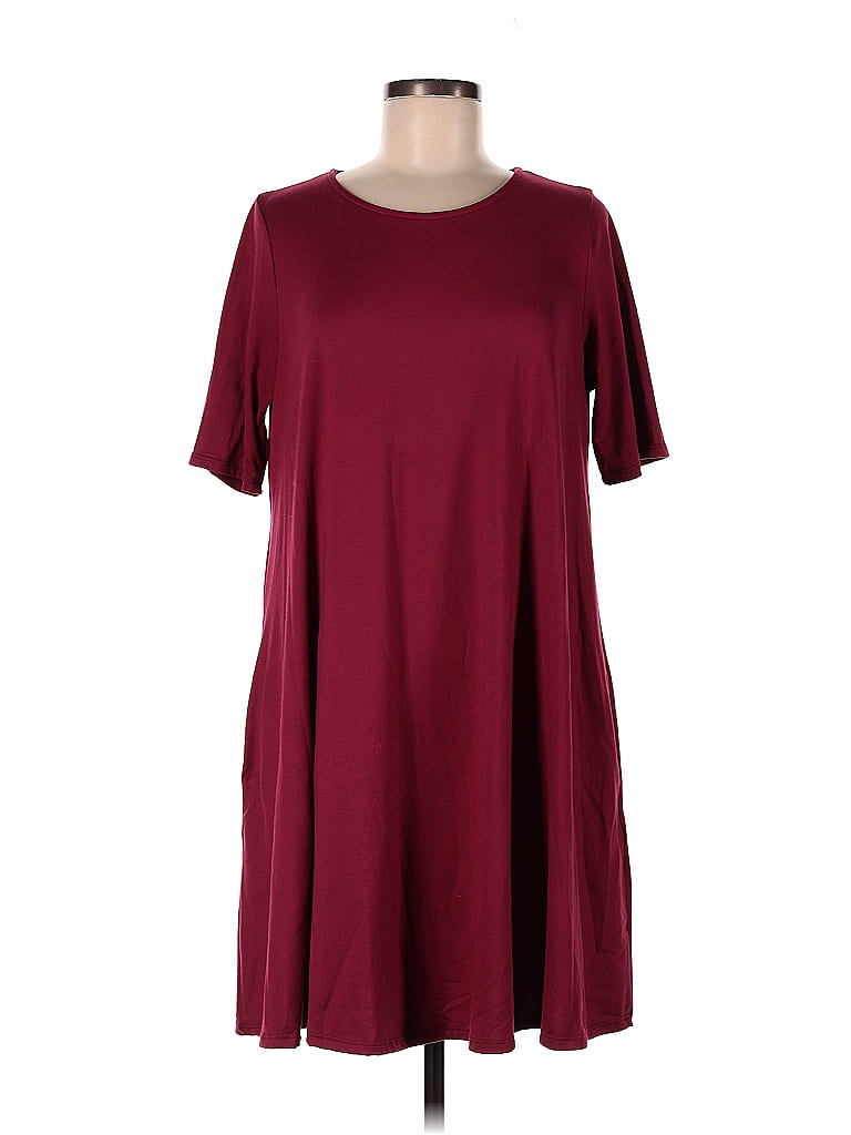 Agnes And Dora Solid Maroon Burgundy Casual Dress Size L 70 Off Thredup
