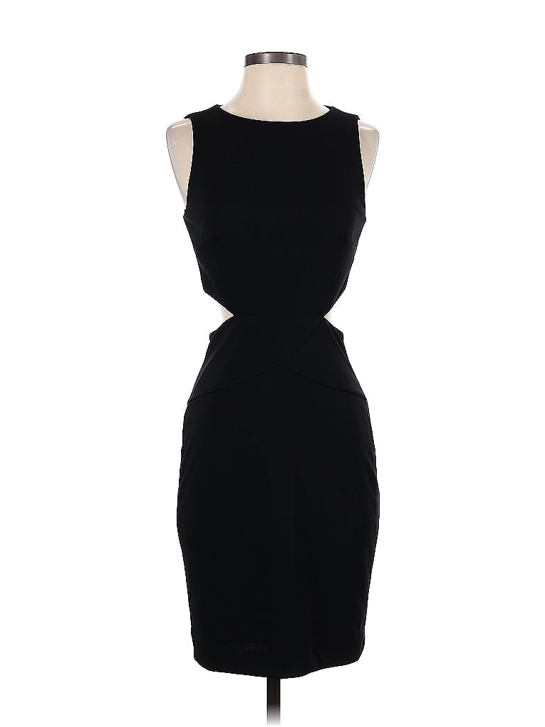 Nicole Miller Artelier 100 Polyester Solid Black Casual Dress Size 4