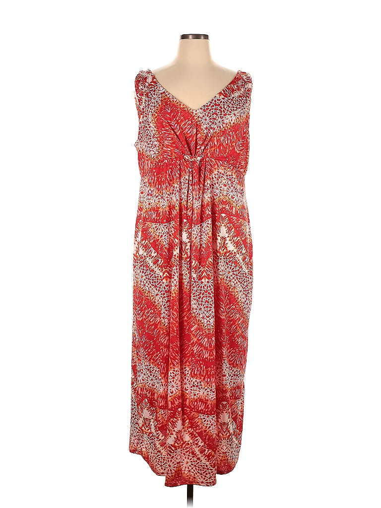 Kate And Mallory Designs Multi Color Red Casual Dress Size 3x Plus 43