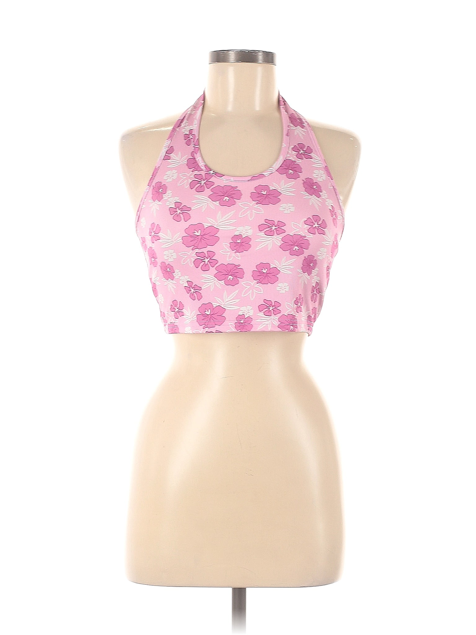Shein Floral Pink Halter Top Size M - 50% off | ThredUp