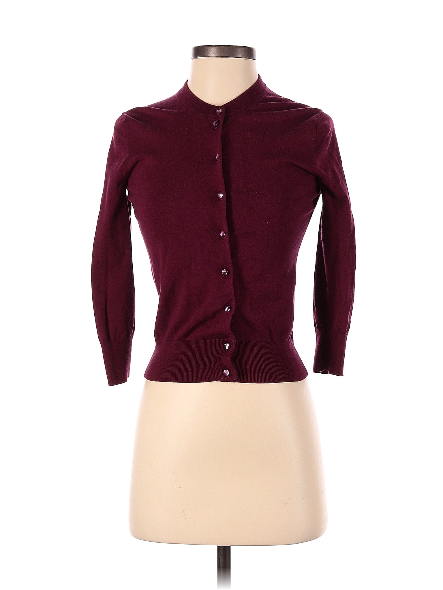 J Crew Color Block Solid Burgundy Cardigan Size Xs 74 Off Thredup
