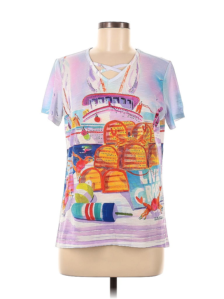 Ellen Negley Purple Short Sleeve Top Size M (petite) - 64% off | ThredUp