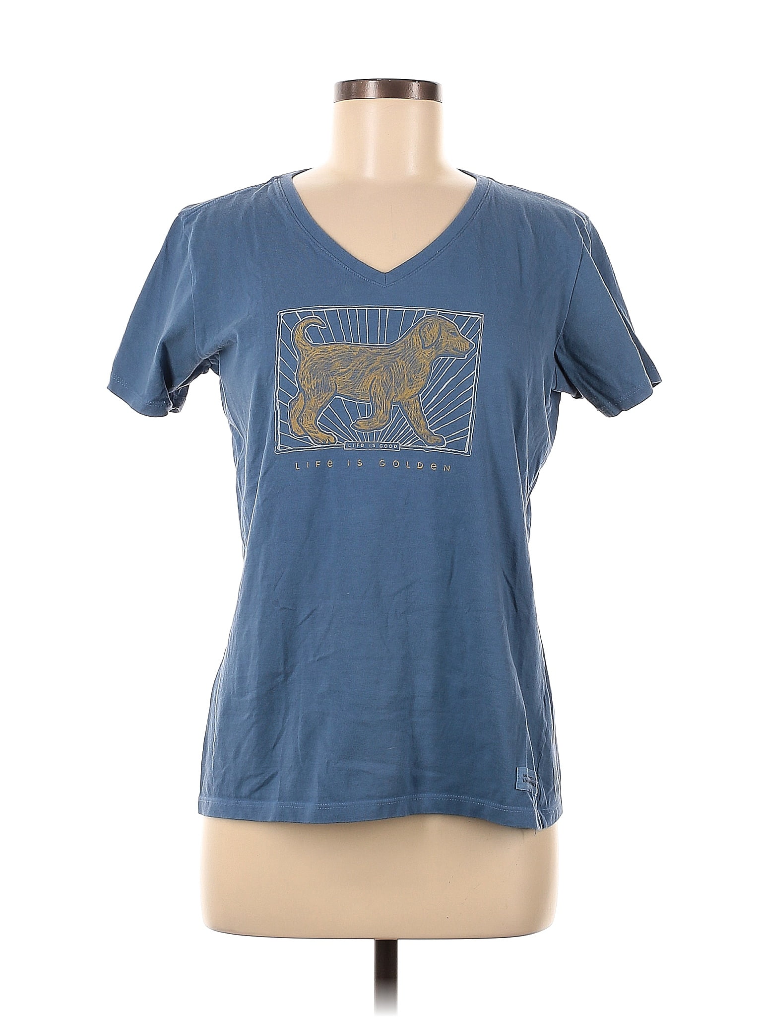 Life Is Good 100% Cotton Blue Short Sleeve T-Shirt Size M - 53% off ...