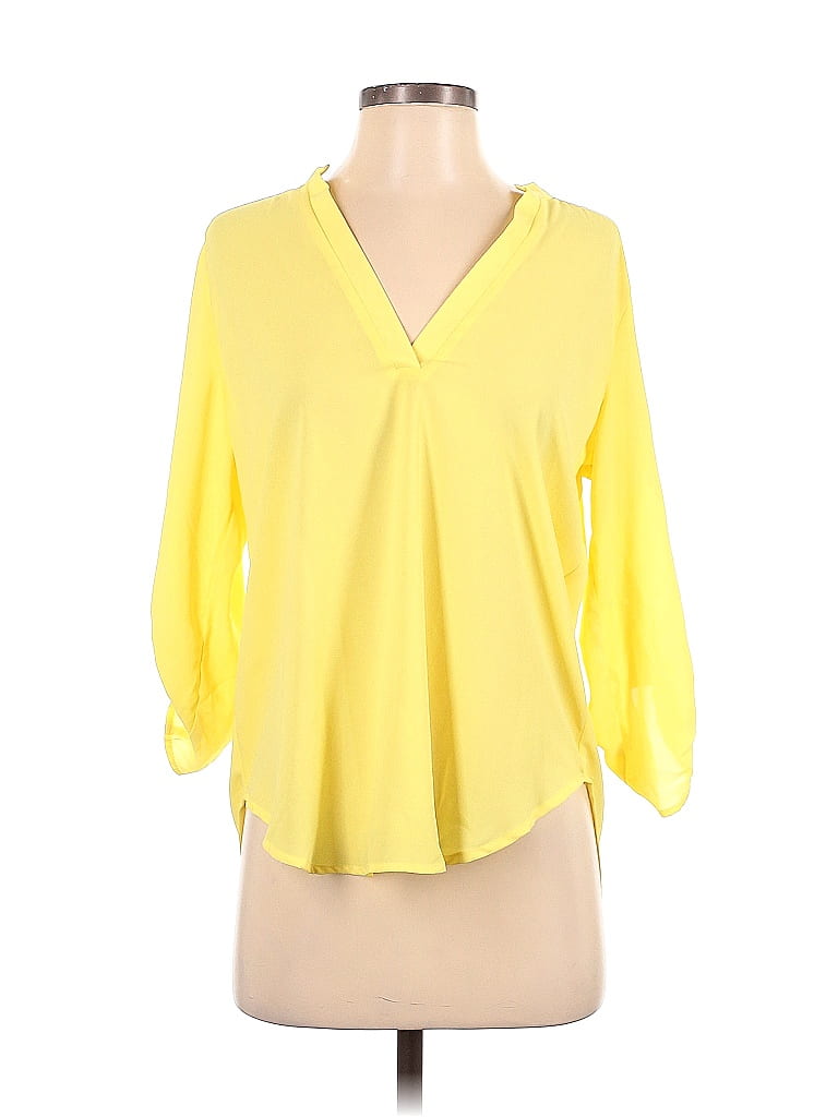 Lush 100 Polyester Yellow Short Sleeve Blouse Size S 63 Off Thredup