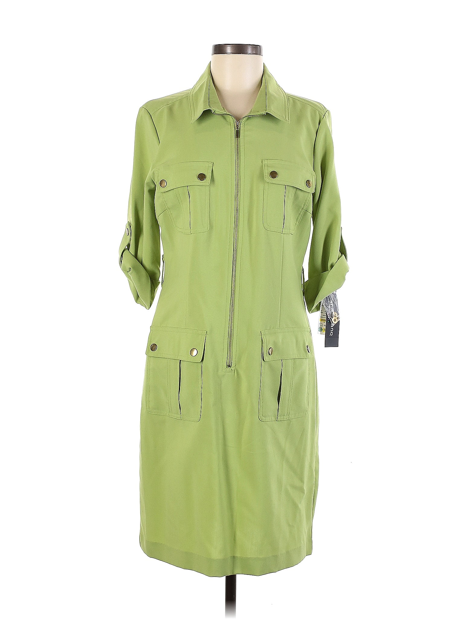 Sharagano Solid Green Casual Dress Size 10 - 66% off | ThredUp