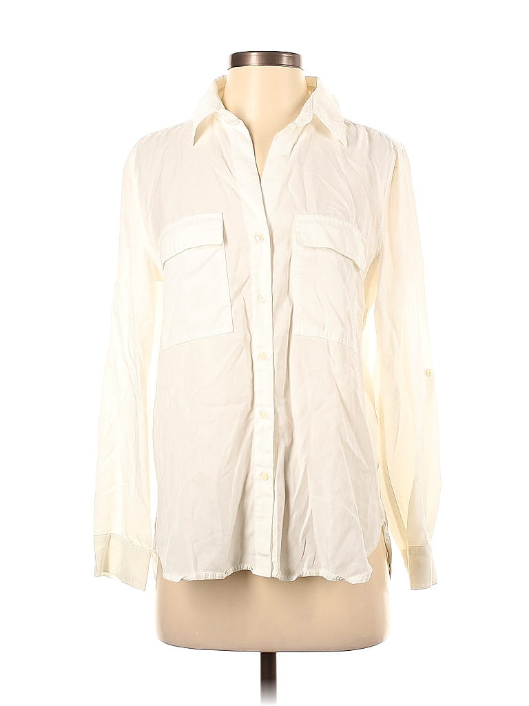 Babaton 100% Lyocell Ivory Long Sleeve Button-Down Shirt Size XS - 21% ...