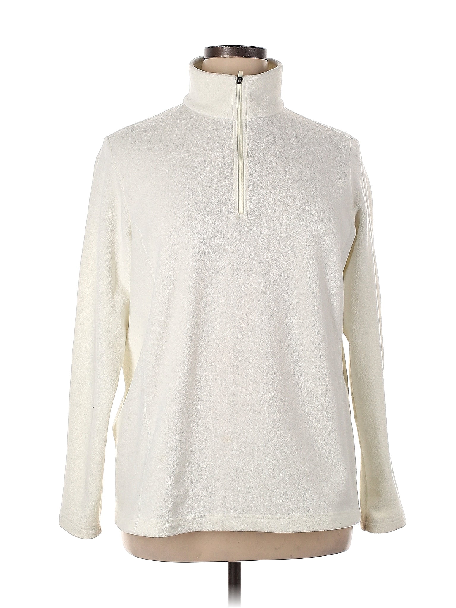 Lands' End 100% Polyester Ivory Fleece Size 18 (Plus) - 70% off | ThredUp