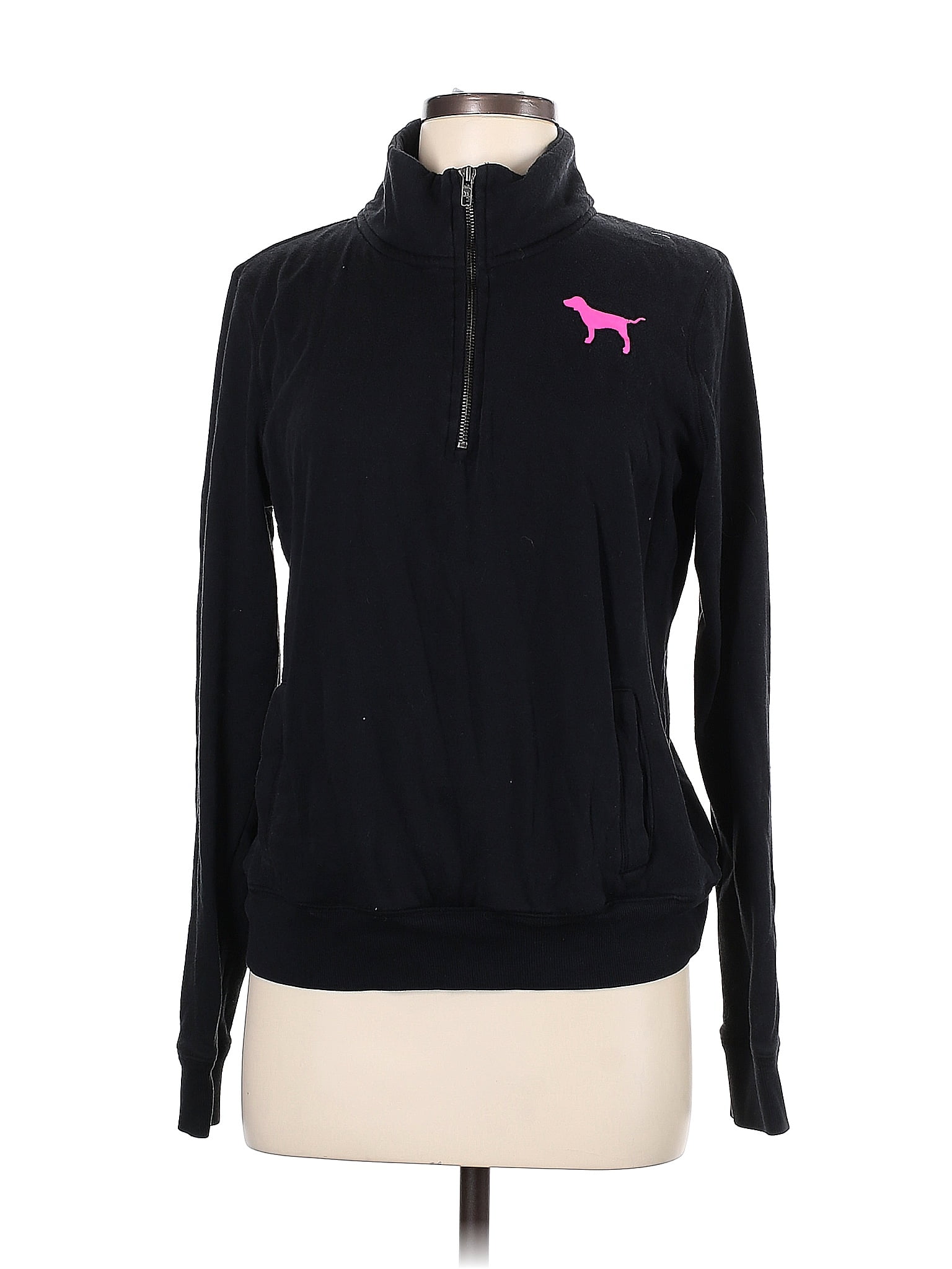 Victoria's Secret Pink Solid Black Track Jacket Size M - 45% off | ThredUp