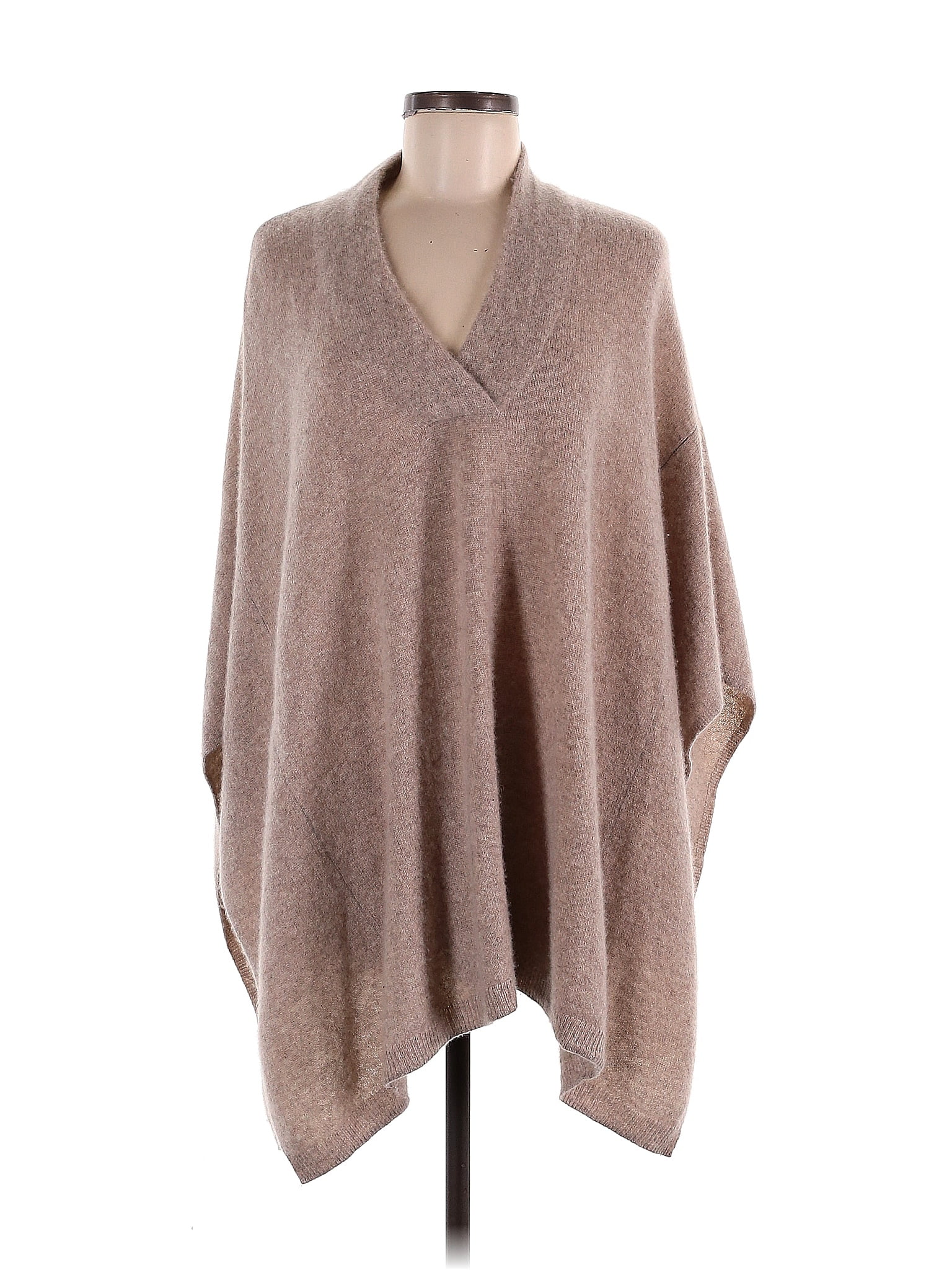 Halogen 100% Cashmere Solid Tan Poncho One Size - 70% off | ThredUp