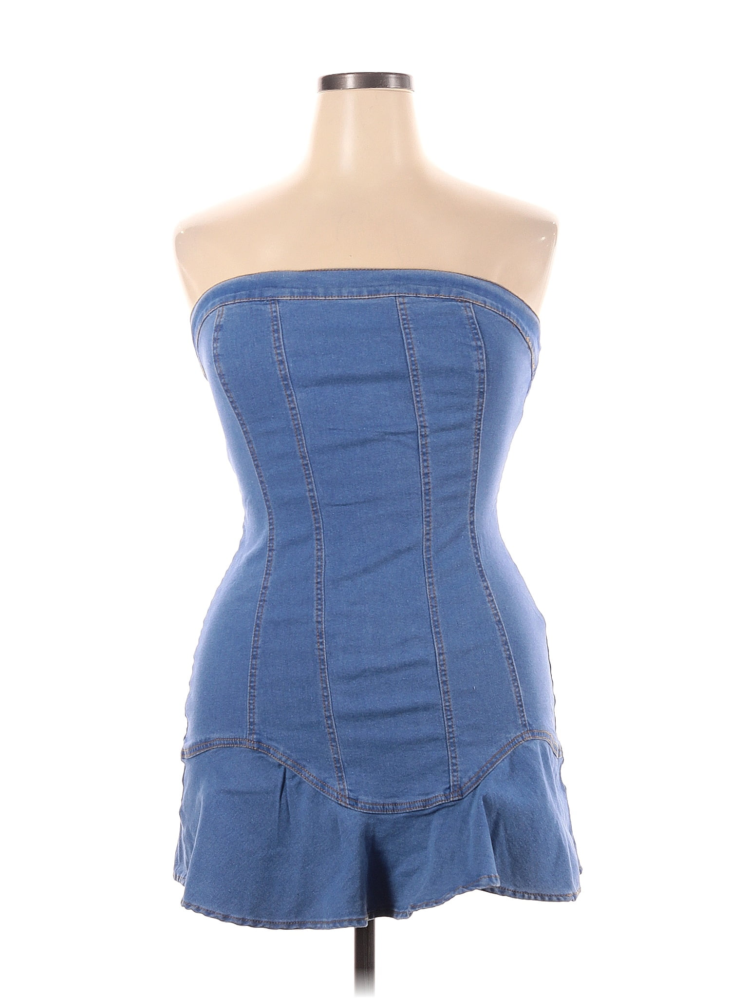 Shein Solid Blue Tube Top Size 1X (Plus) - 6% off | ThredUp
