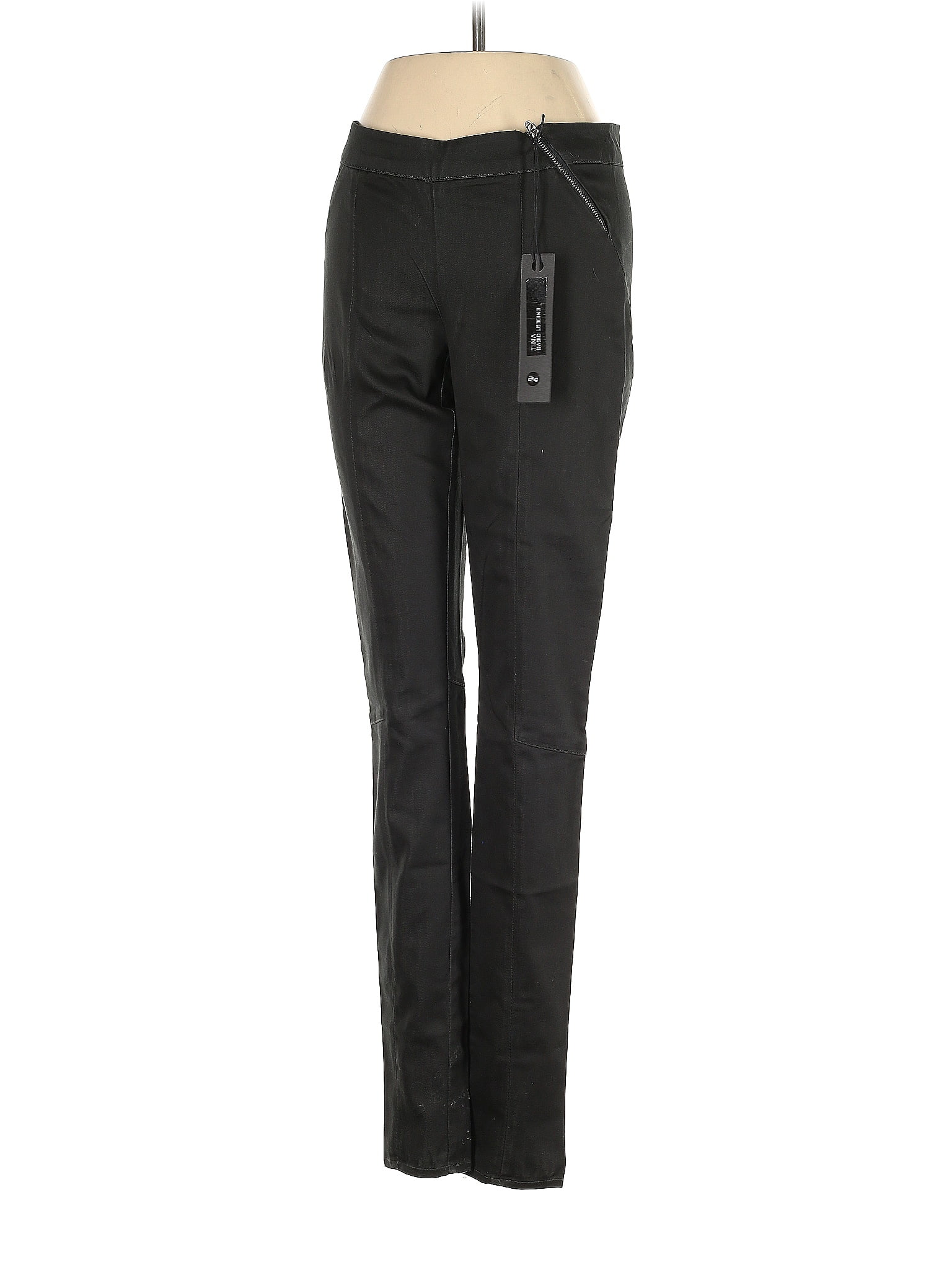 Decades Denim Solid Black Faux Leather Pants 24 Waist - 73% off | ThredUp