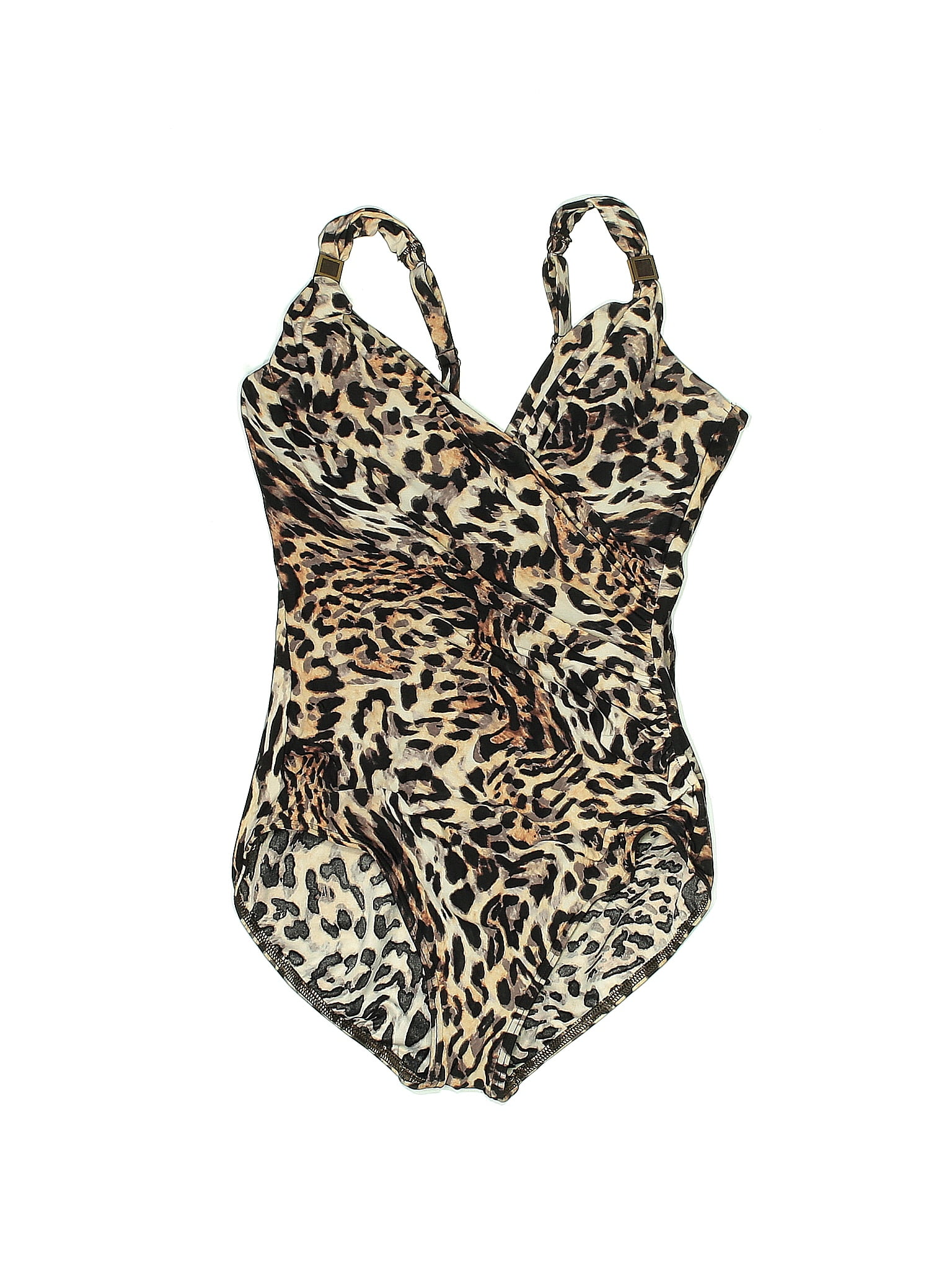 Miraclesuit Leopard Print Multi Color Brown One Piece Swimsuit Size 12 ...