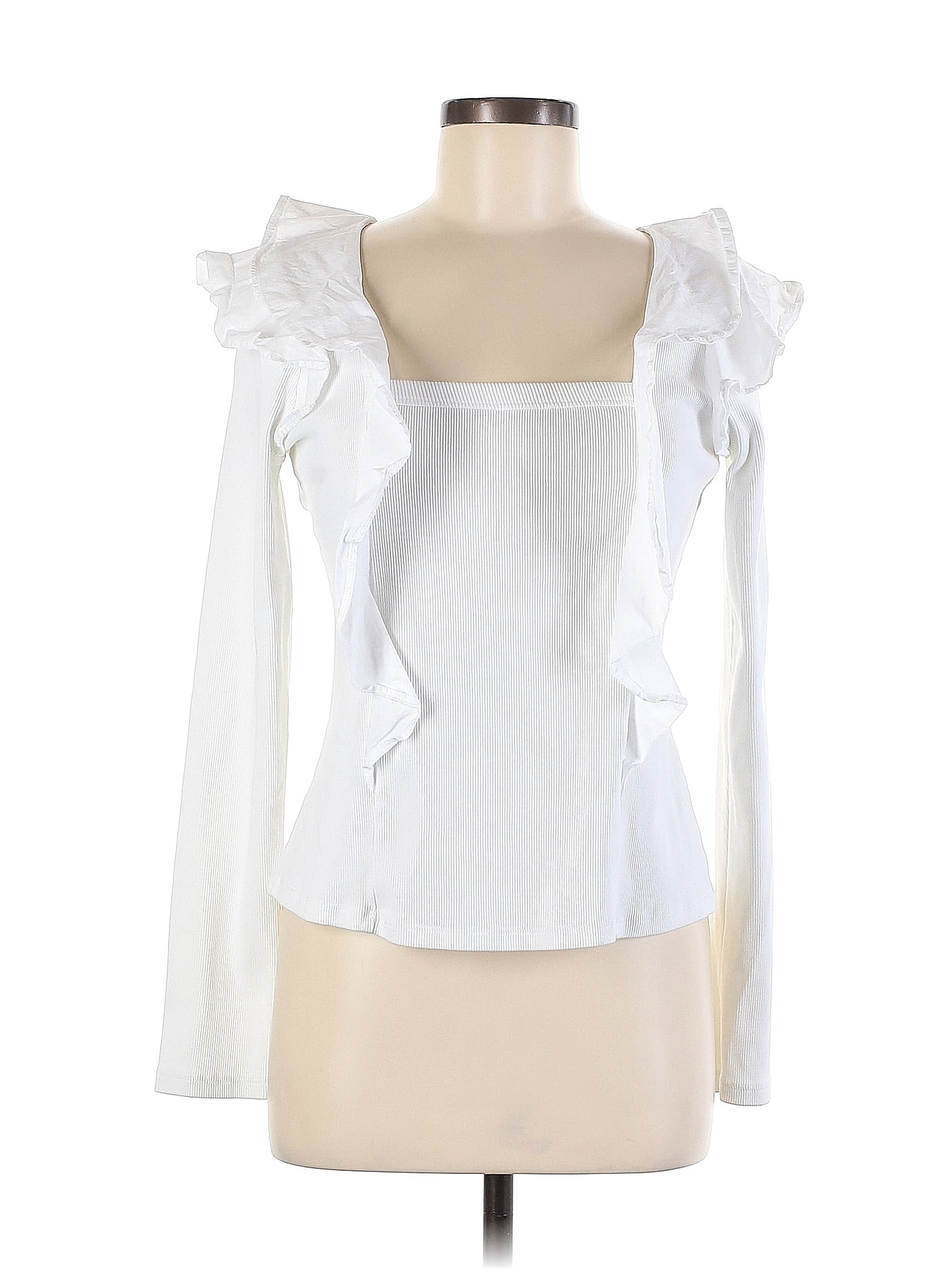 Veronica Beard Jeans White Long Sleeve Top Size M 75 Off Thredup