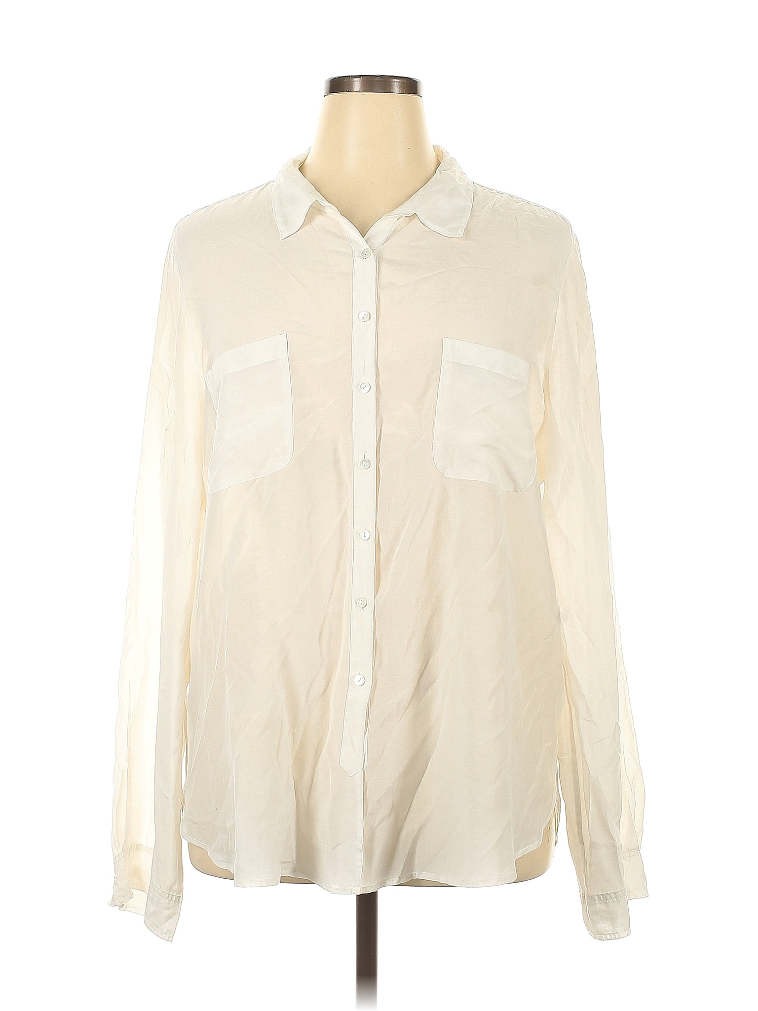 Calypso St Barth Ivory Long Sleeve Button Down Shirt Size Xl 78 Off