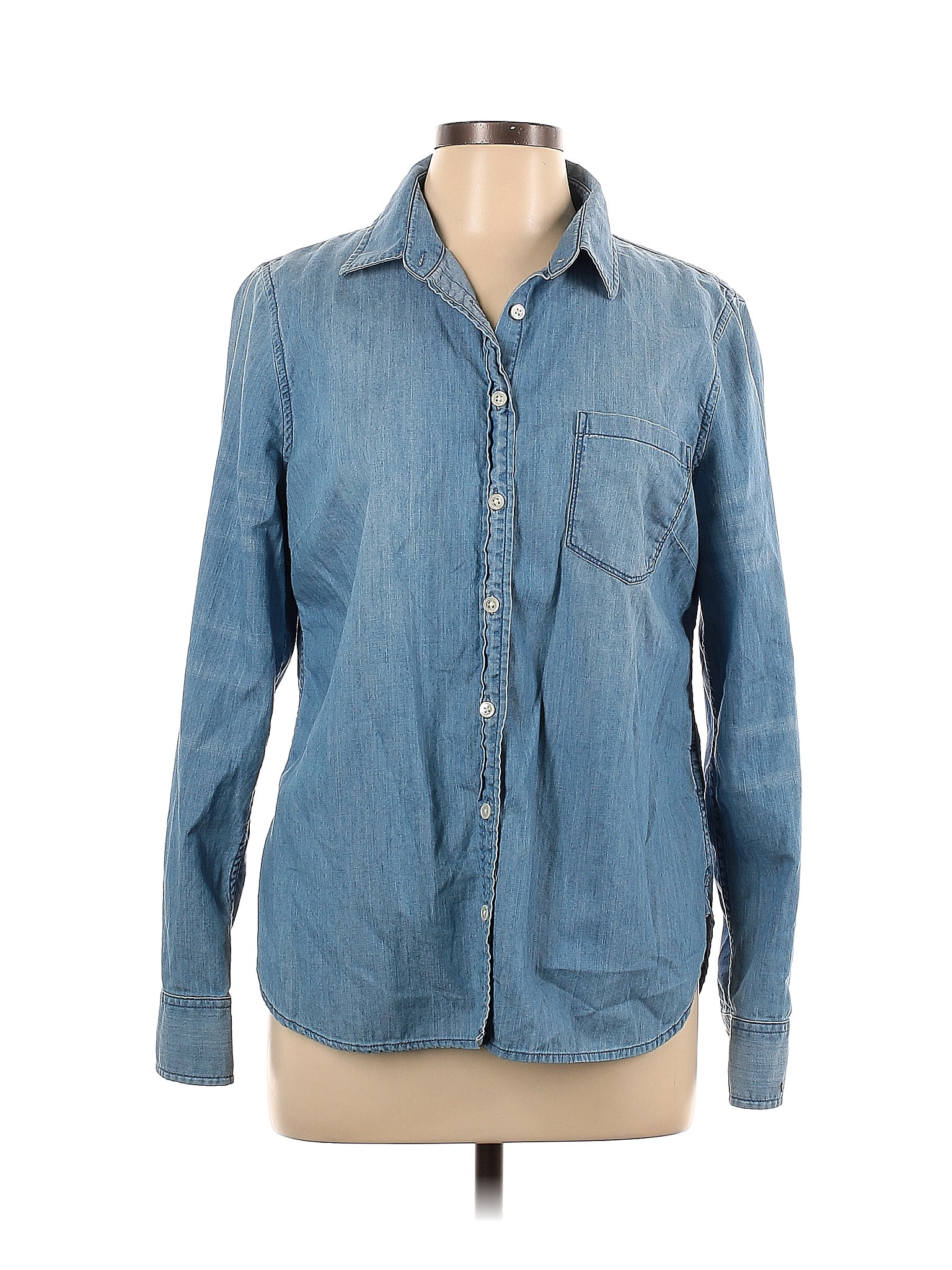 J.Crew 100% Cotton Blue Long Sleeve Button-Down Shirt Size 12 - 72% off | ThredUp