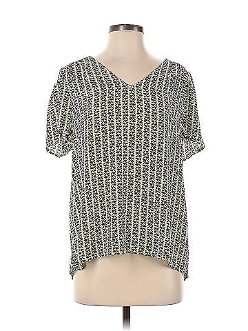 Pleione 100 Polyester Gray Short Sleeve Blouse Size S 10 off ThredUp