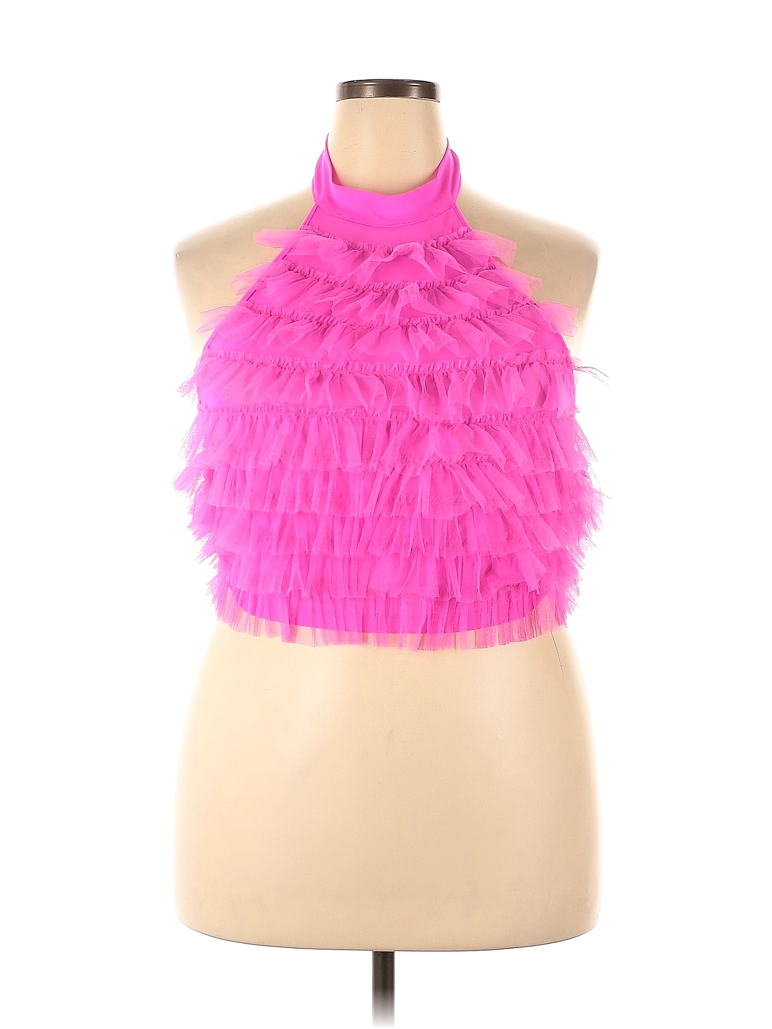 curvy sense Solid Pink Halter Top Size 3X (Plus) - 43% off | ThredUp