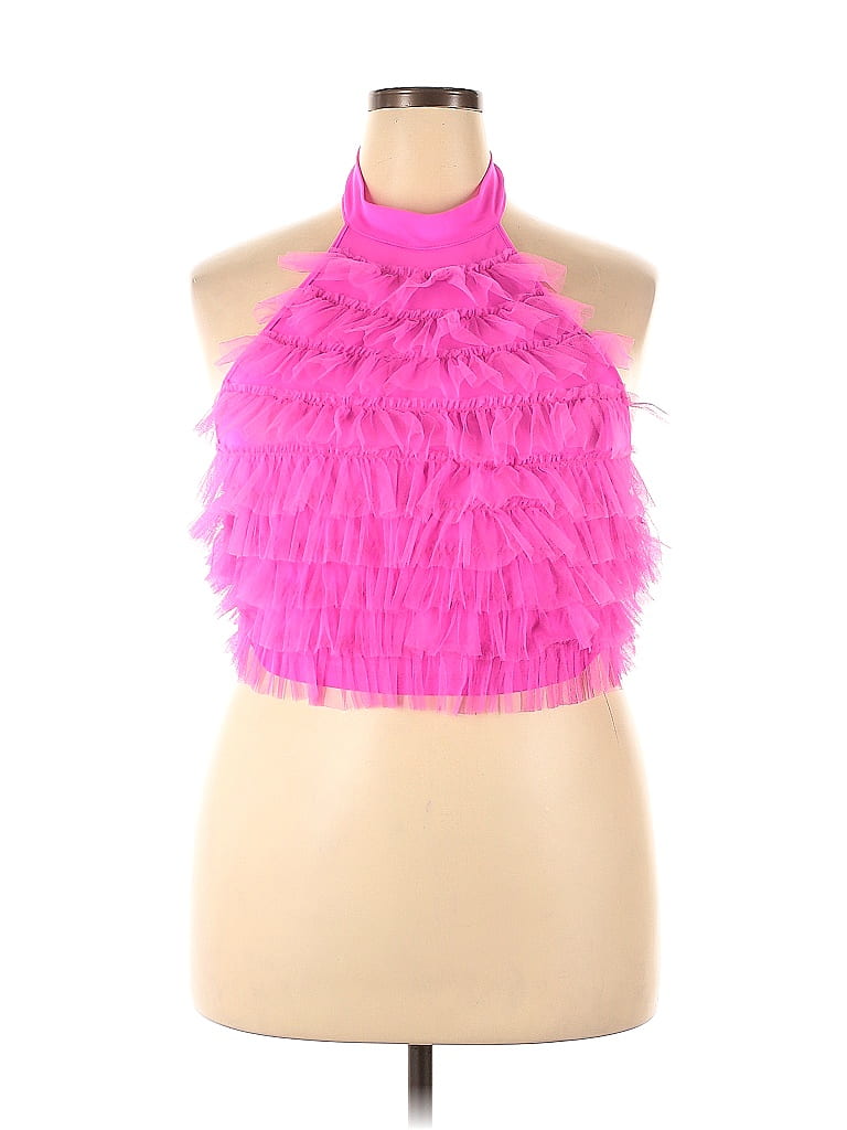 curvy sense Solid Pink Halter Top Size 3X (Plus) - 43% off | ThredUp