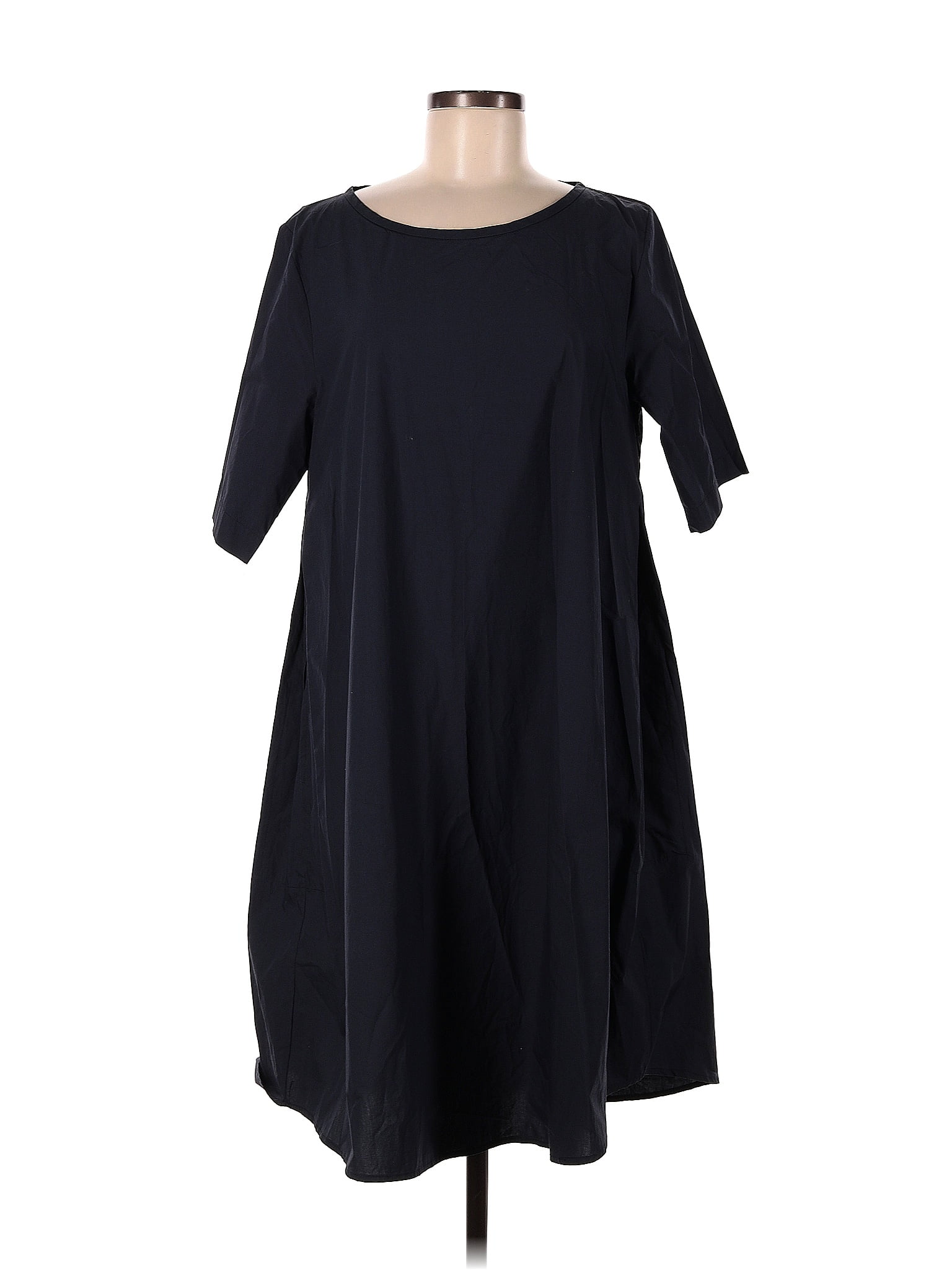 Ottodame 100 Cotton Solid Black Casual Dress Size 10 70 Off Thredup