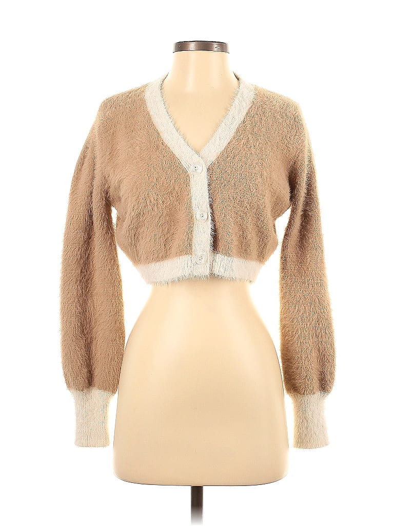 Endless Blu Color Block Solid Tan Cardigan Size S - 66% off | ThredUp