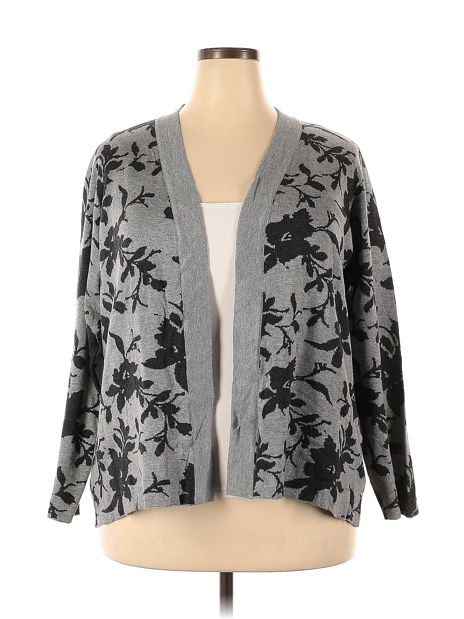 Belldini Gray Cardigan Size 3X (Plus) - 70% off | ThredUp