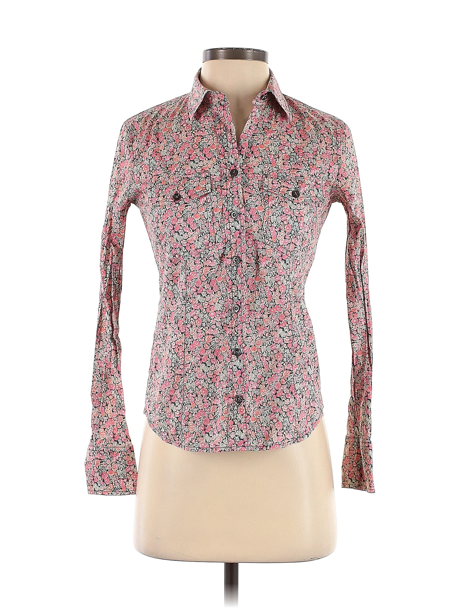 J.Crew 100% Cotton Floral Multi Color Pink Long Sleeve Button-Down Shirt Size XS - 72% off | ThredUp