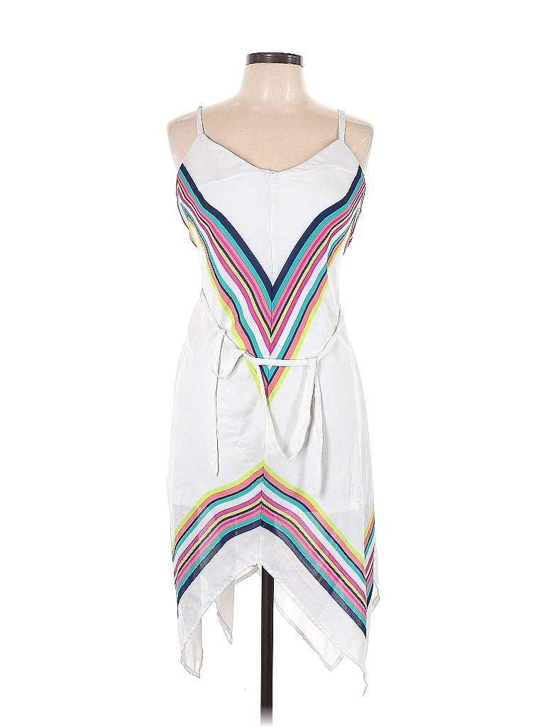 Reign White Casual Dress Size L - 36% off | ThredUp