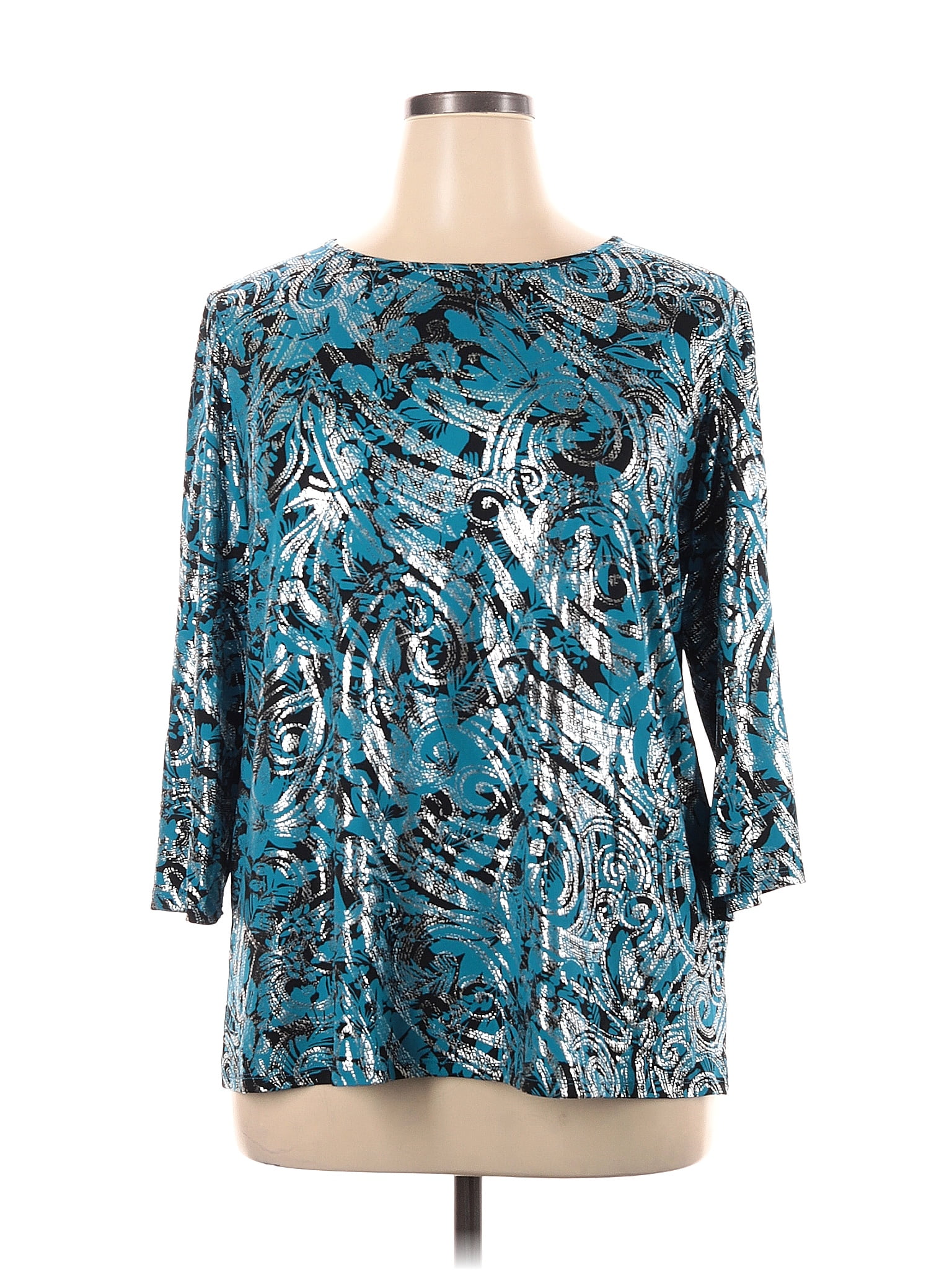 Antthony Originals Teal 3/4 Sleeve Blouse Size XL - 43% off | ThredUp