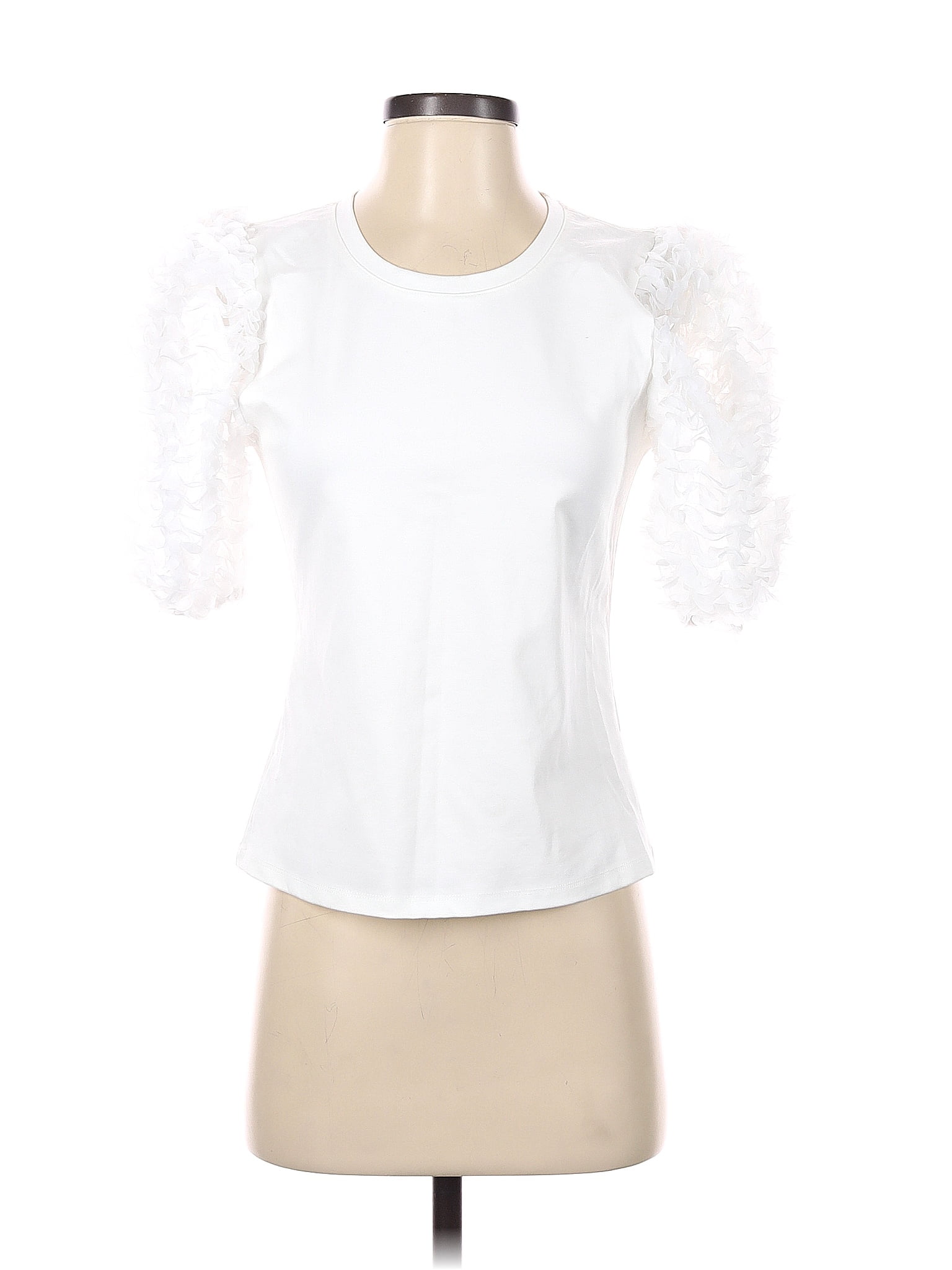 Flat White Solid White Short Sleeve Blouse Size Xs 77 Off Thredup