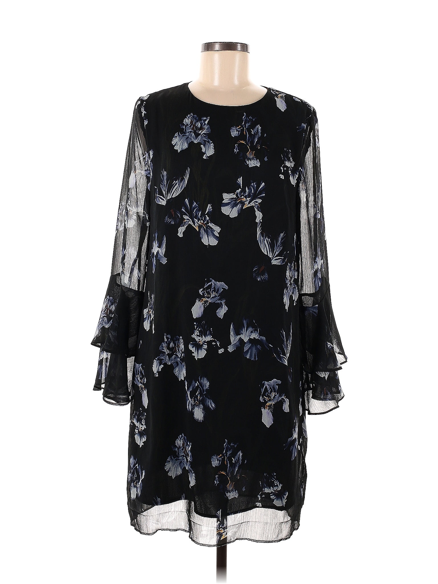 Handm 100 Polyester Floral Black Casual Dress Size 8 50 Off Thredup