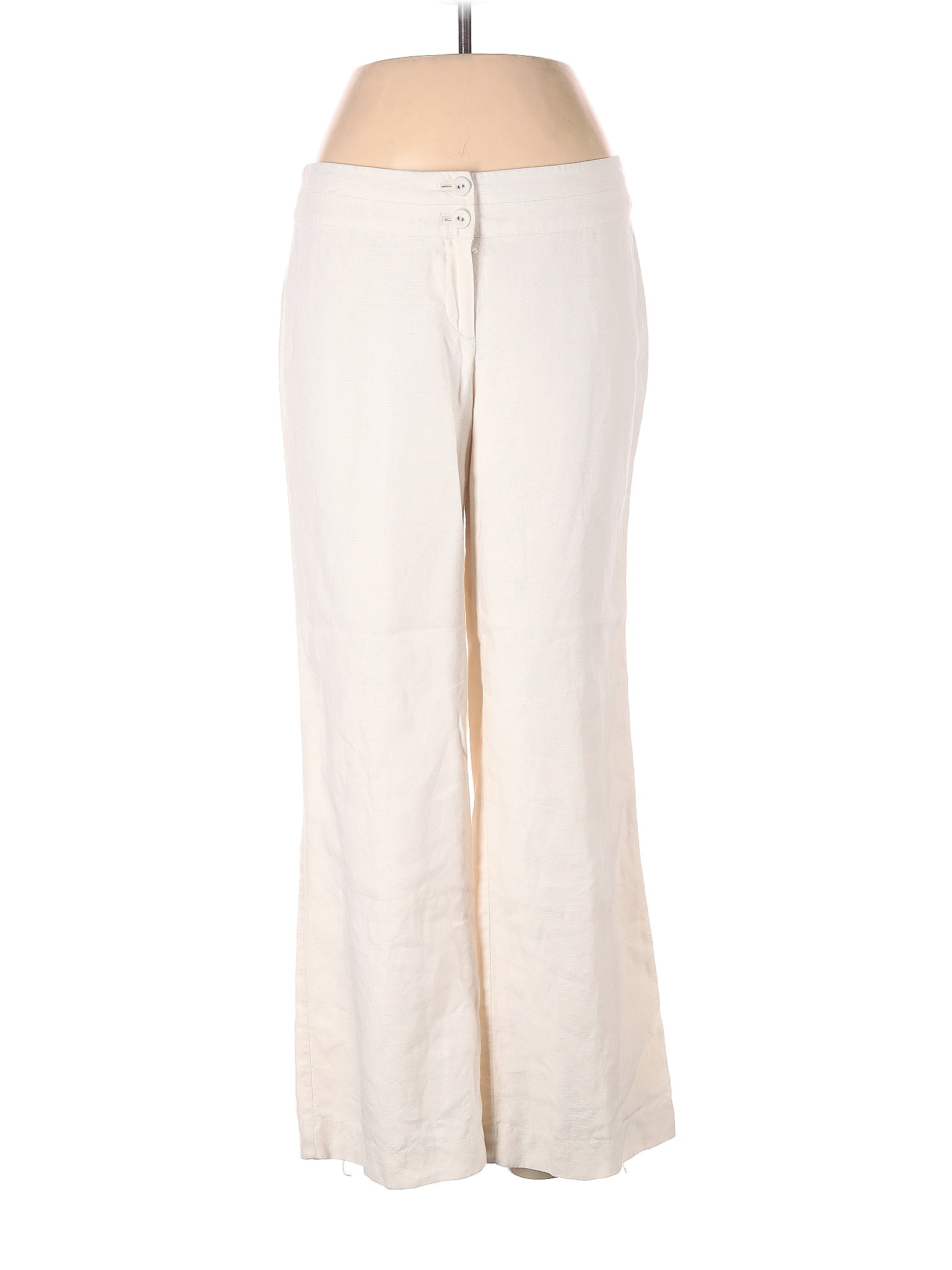 J.Jill 100% Linen Solid Ivory Linen Pants Size 8 - 71% off | ThredUp