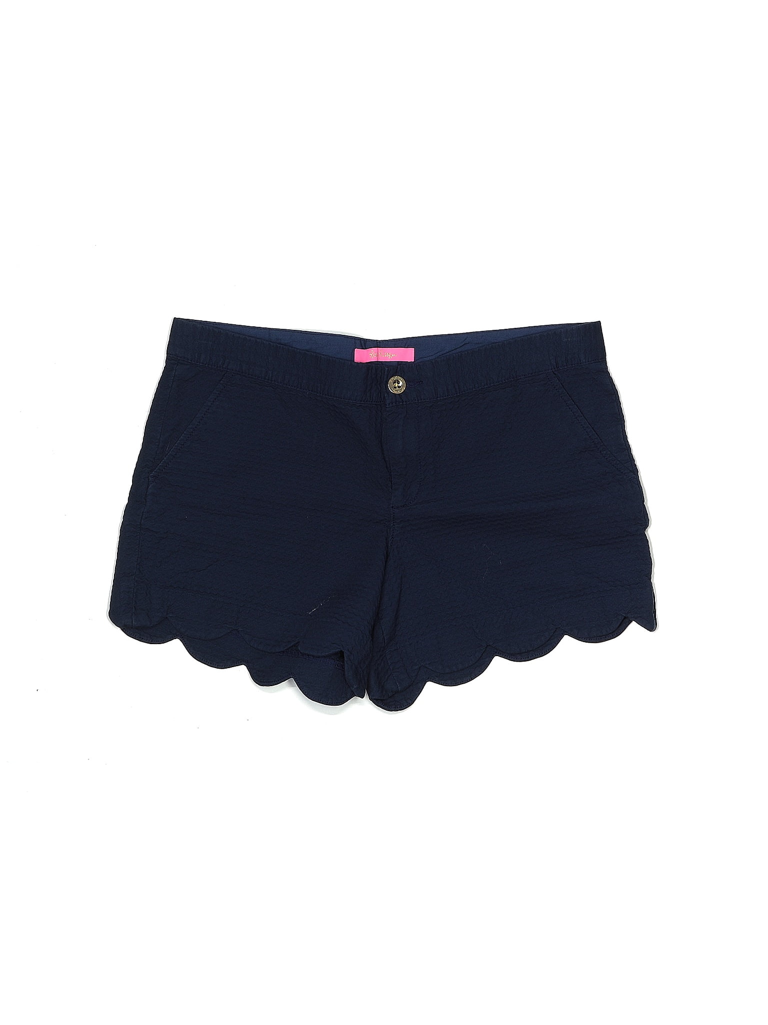 Lilly Pulitzer 100 Cotton Solid Navy Blue Shorts Size 8 68 Off