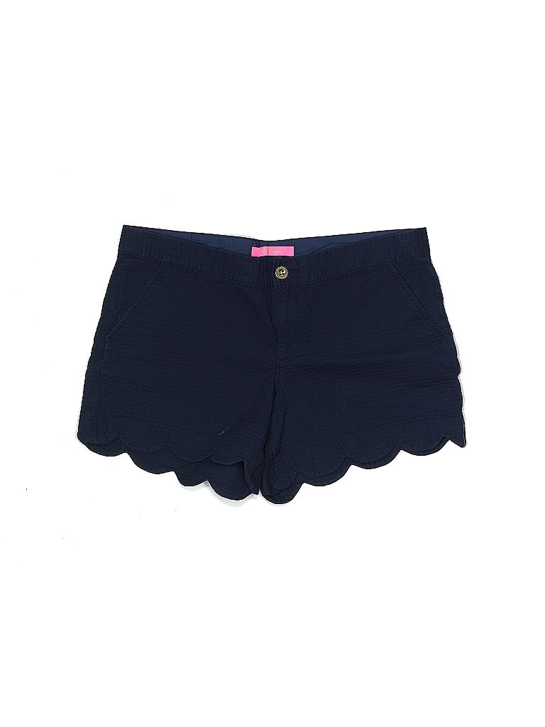 Lilly Pulitzer 100 Cotton Solid Navy Blue Shorts Size 8 68 Off