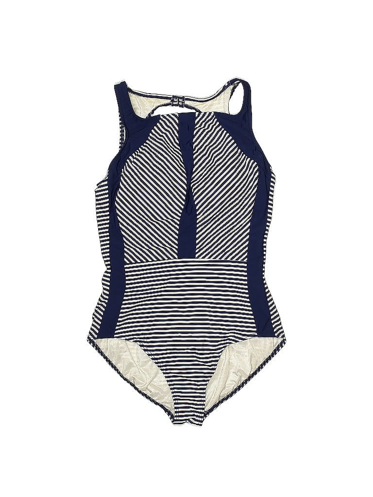 Talbots Stripes Multi Color Blue One Piece Swimsuit Size 12 - 70% off ...