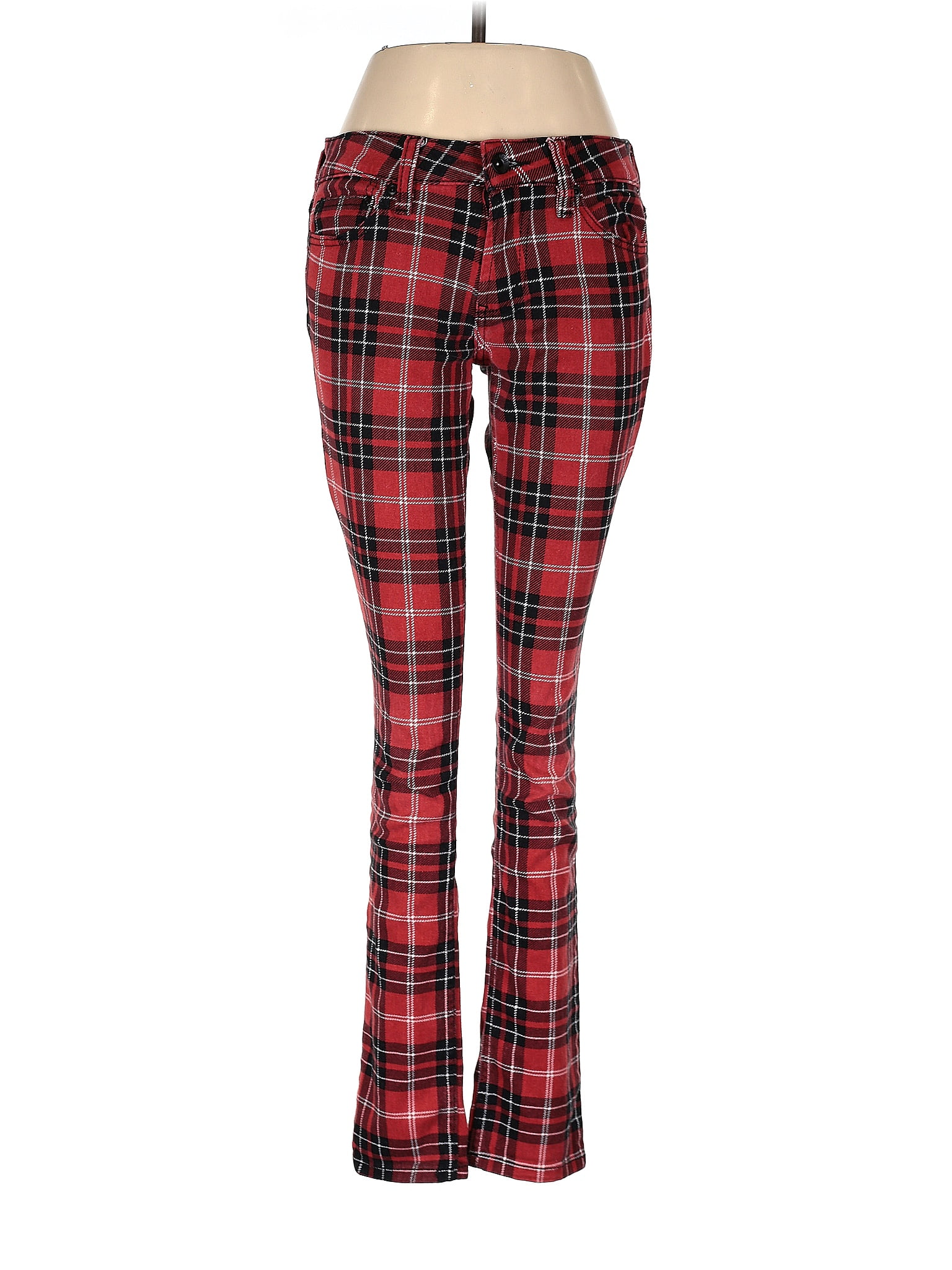 Hot Topic Plaid Red Jeans 28 Waist - 43% off | ThredUp