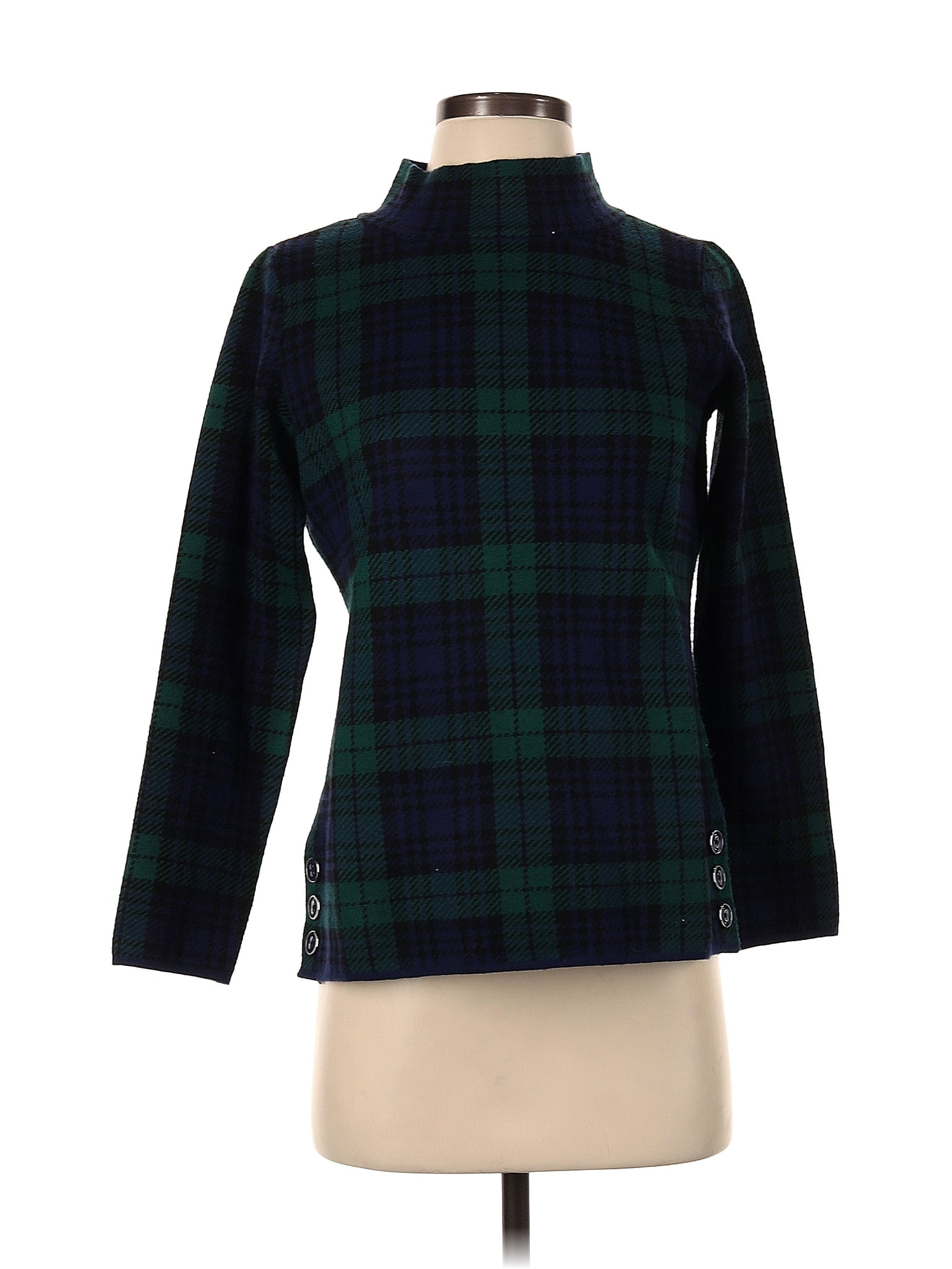 Appleseeds Plaid Green Turtleneck Sweater Size S (Petite) - 63% off ...