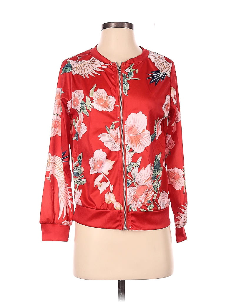 Unbranded Floral Motif Floral Graphic Red Jacket Size S - 62% off | ThredUp