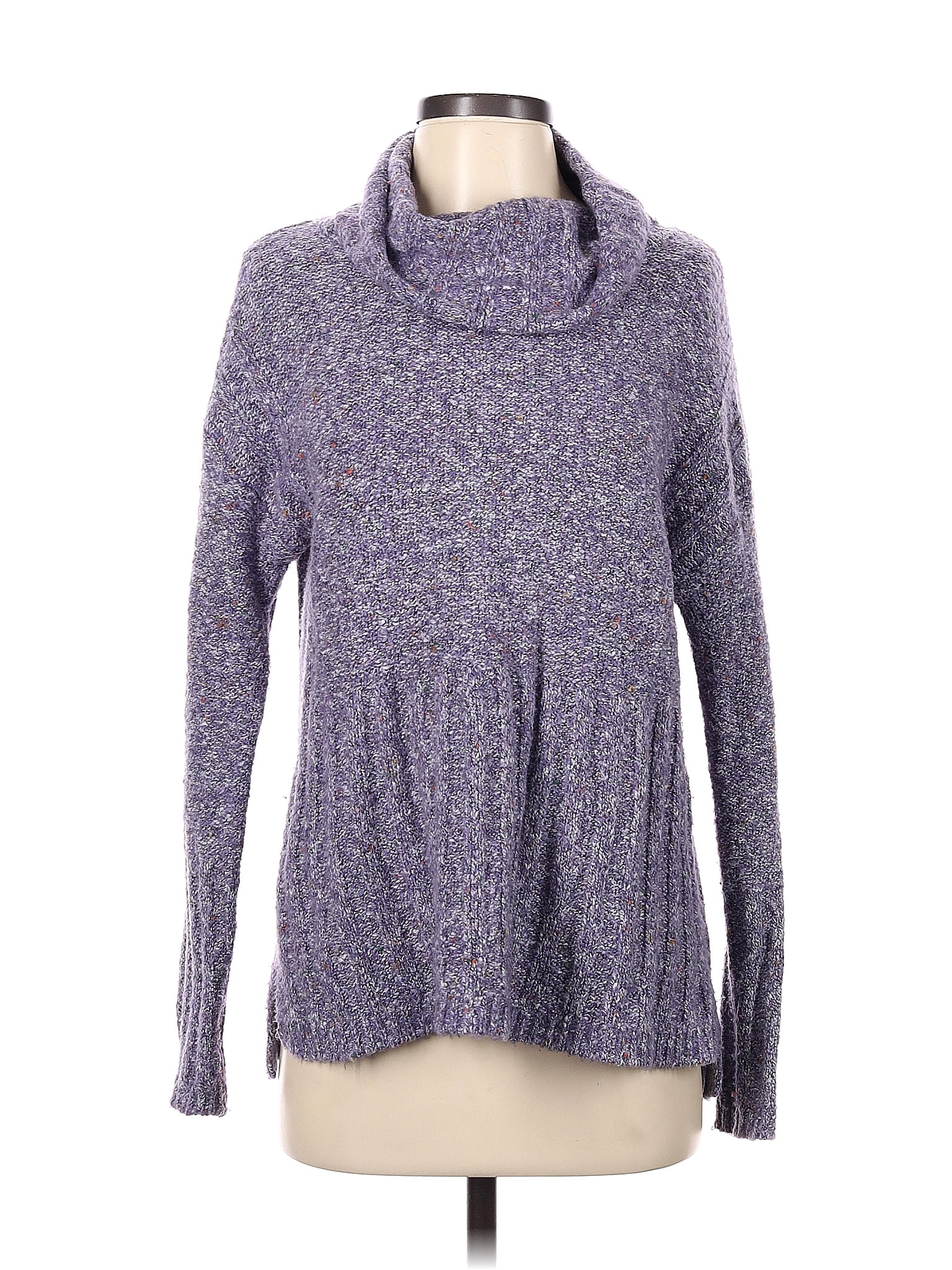 89th & Madison Color Block Marled Purple Turtleneck Sweater Size S - 54 ...