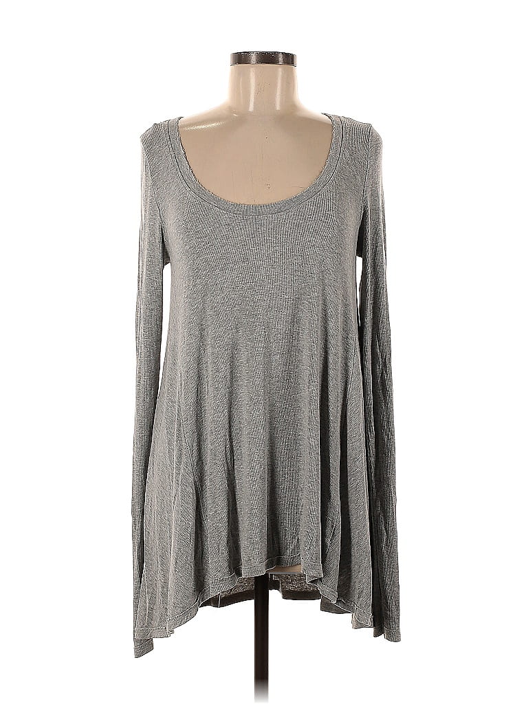 Free People Gray Long Sleeve Top Size M - 68% off | ThredUp