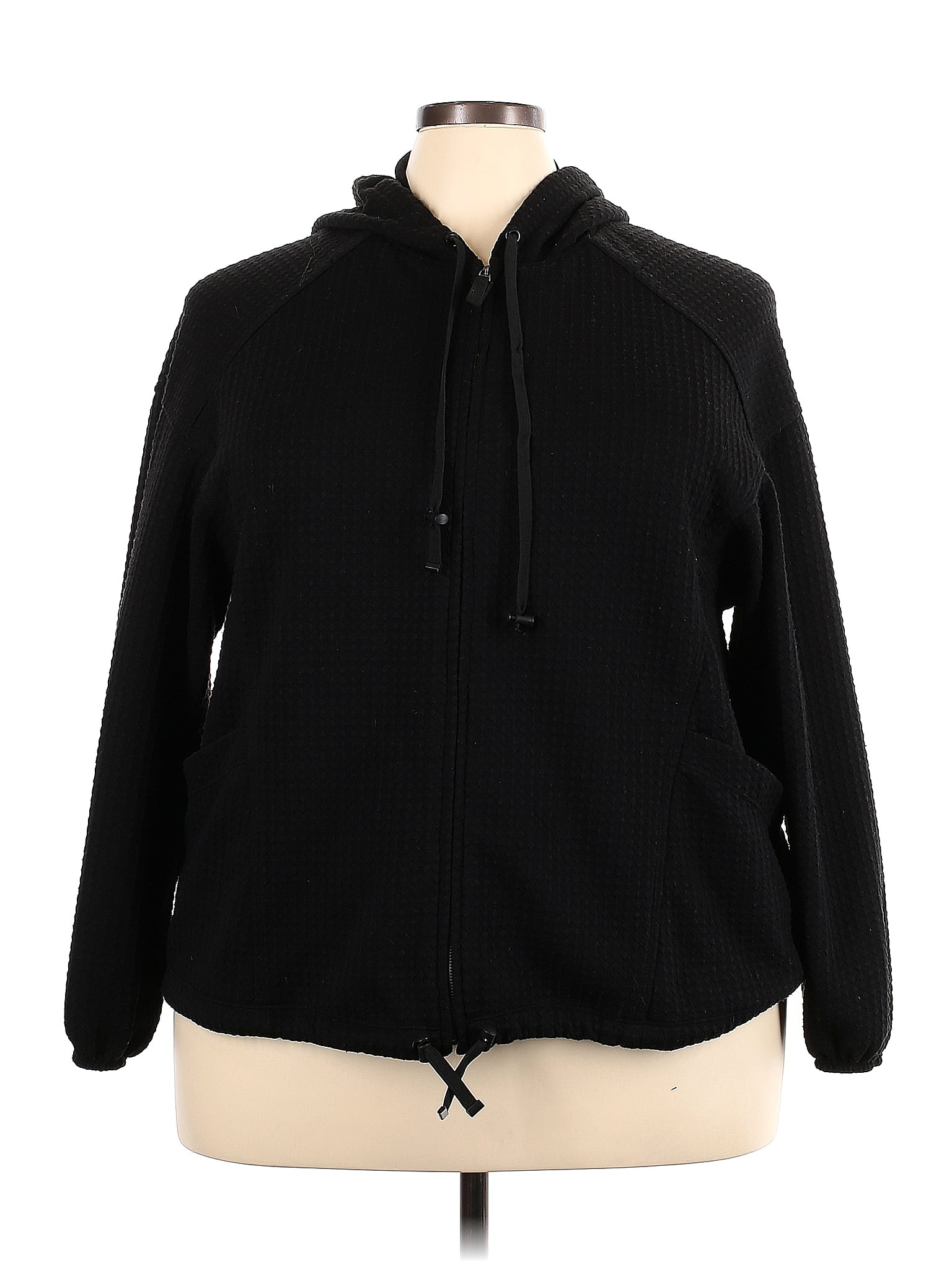 Max Studio Black Zip Up Hoodie Size 3X (Plus) - 72% off | ThredUp