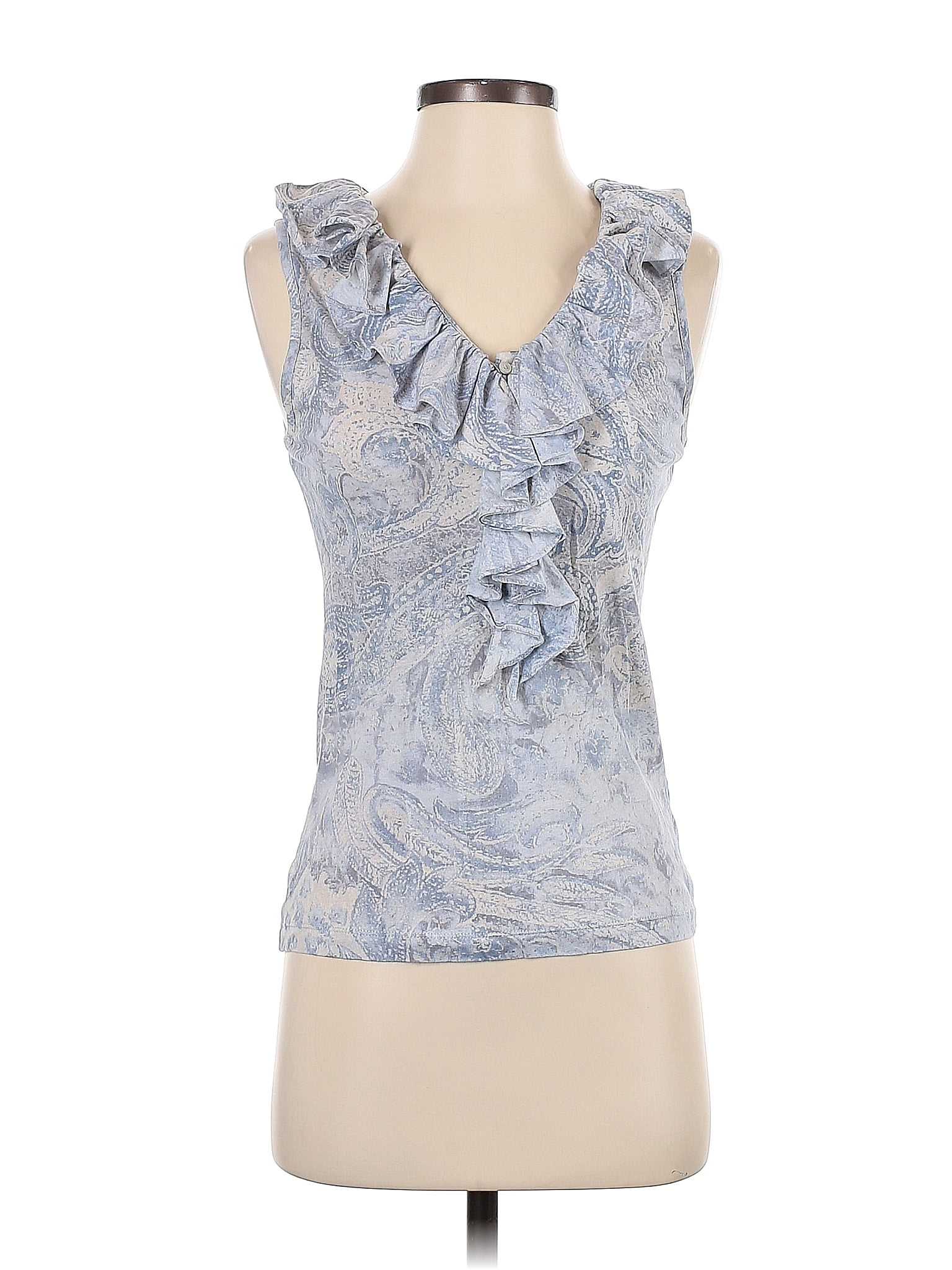 Lauren by Ralph Lauren Paisley Blue Sleeveless Top Size S - 71% off | ThredUp