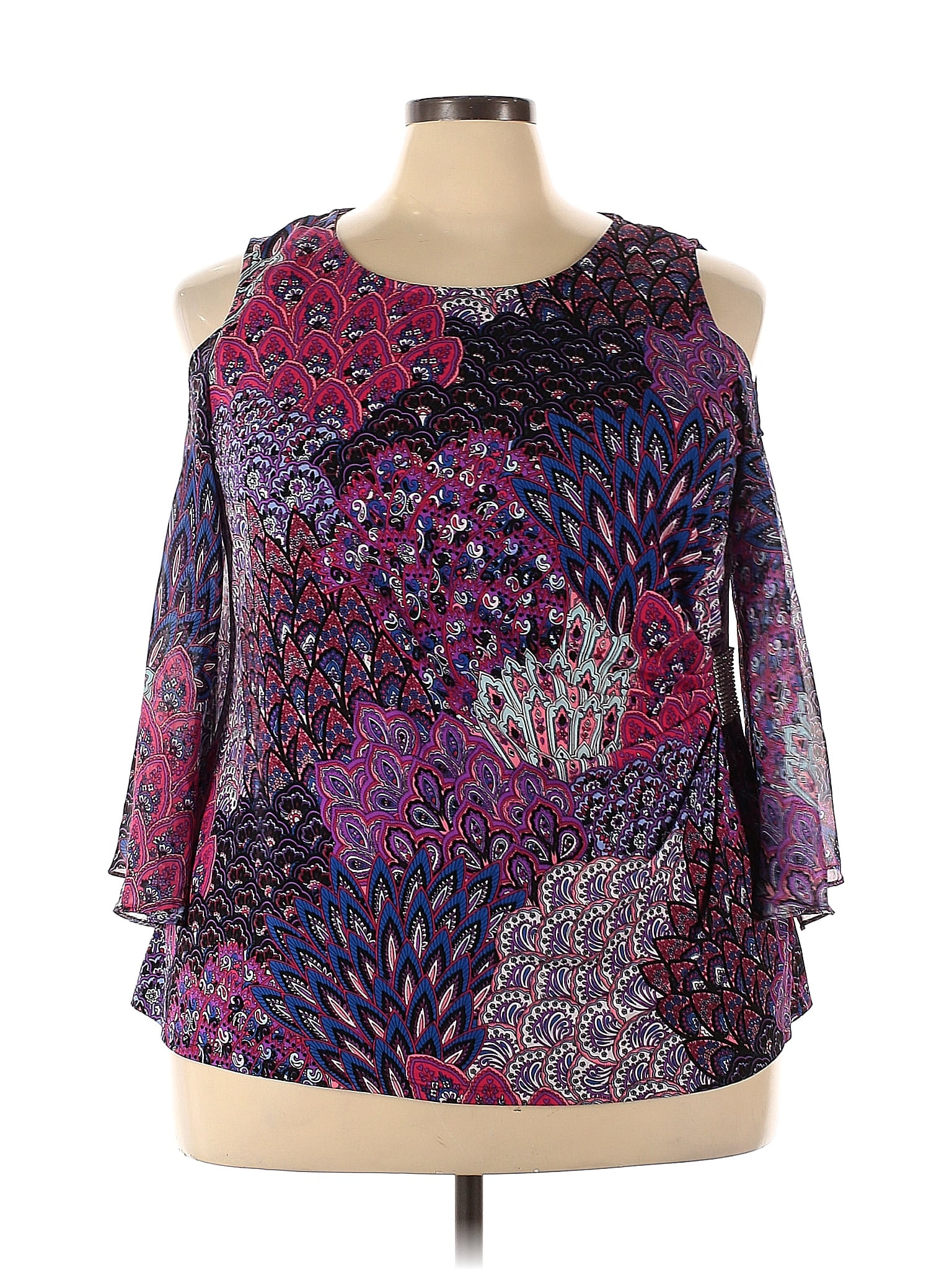 db established 1962 Purple 3/4 Sleeve Blouse Size 3X (Plus) - 64% off ...