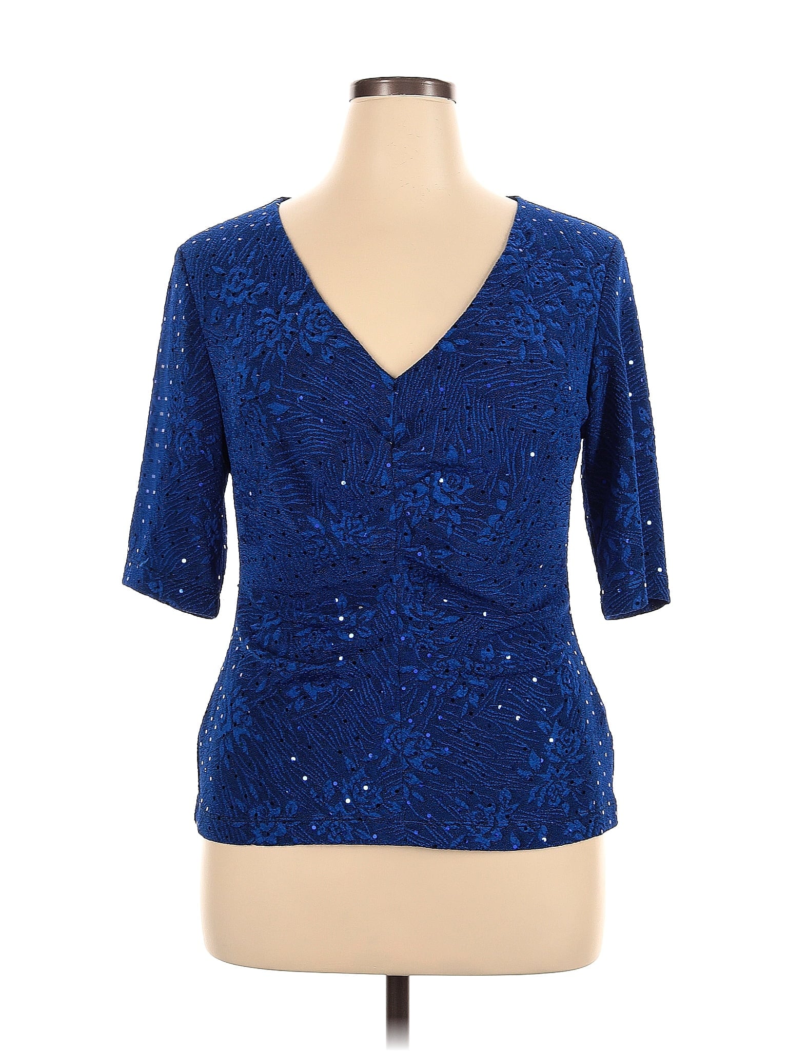 DressBarn Blue Short Sleeve Blouse Size XL - 44% off | ThredUp