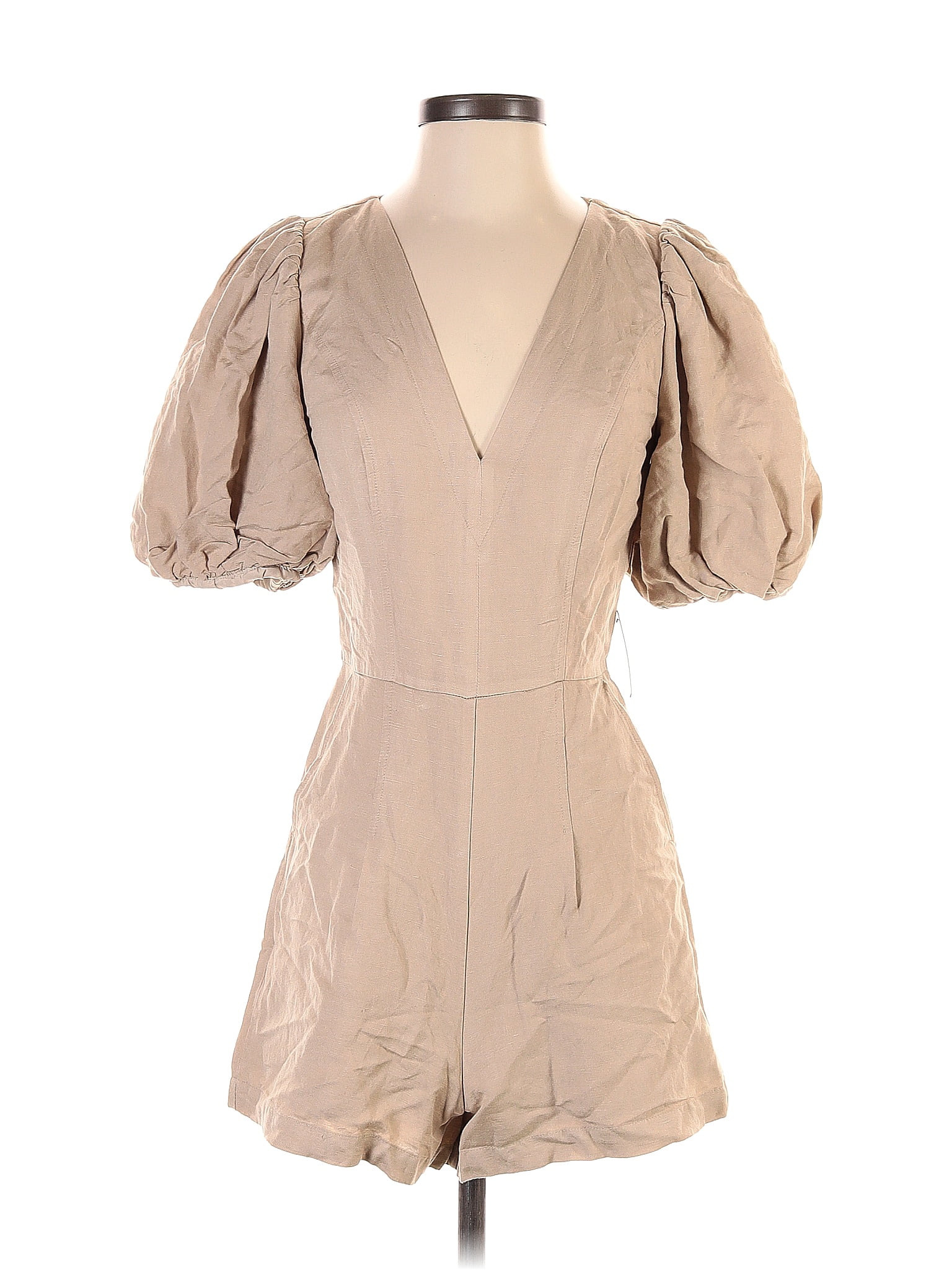Express Solid Jacquard Chevron-herringbone Tan Romper Size XS - 60% off ...