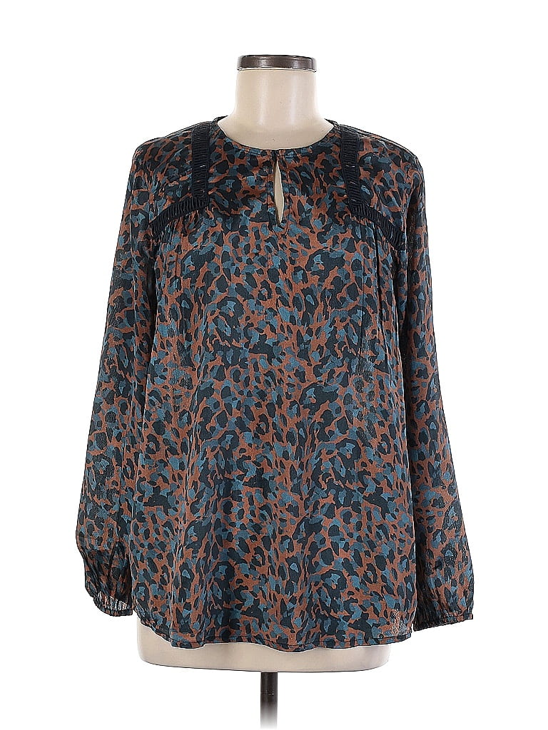 Soft Surroundings 100% Polyester Blue Long Sleeve Blouse Size M - 69% ...