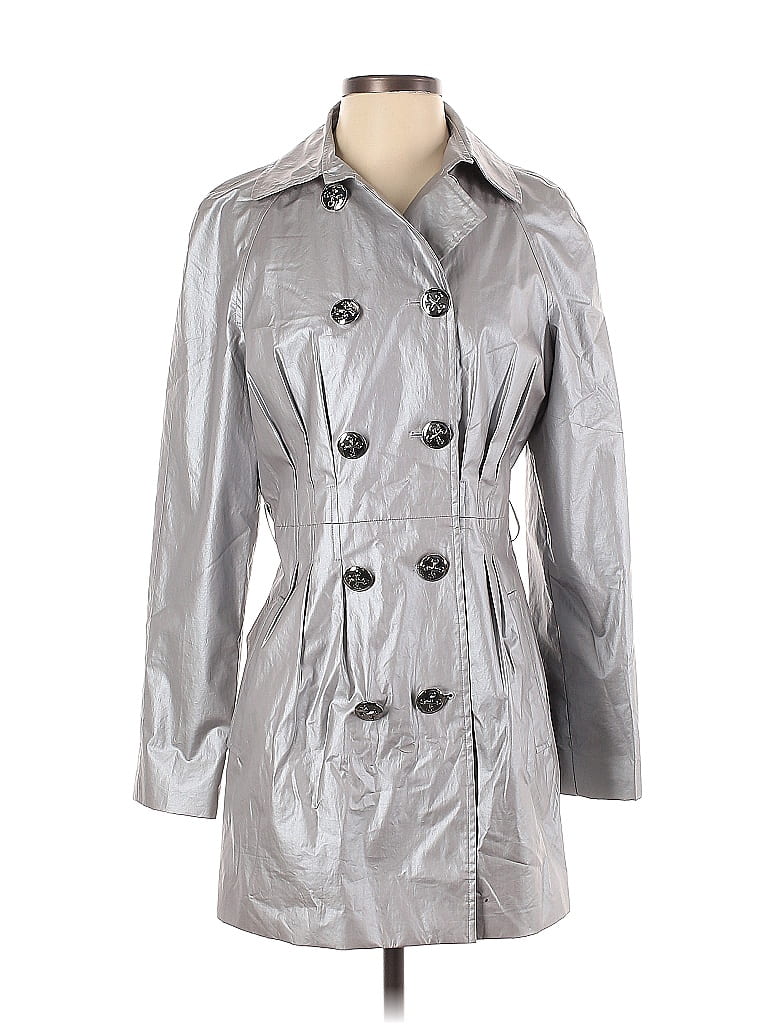 Calvin Klein 100% Polyacryl Silver Jacket Size XS - 72% off | ThredUp