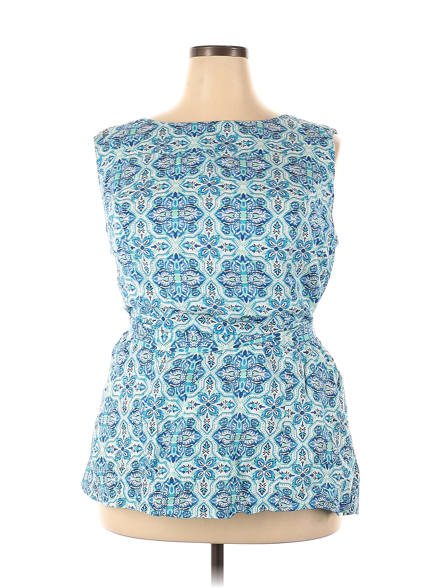 Jessica London Blue Sleeveless Blouse Size 24 (Plus) - 66% off | ThredUp