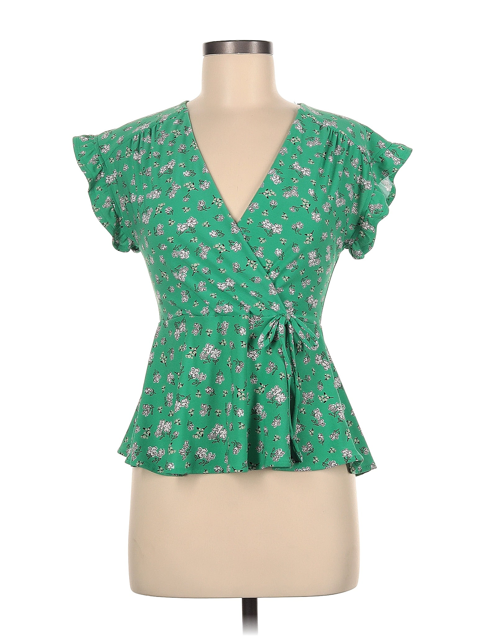 Monteau Green Short Sleeve Blouse Size M - 41% off | ThredUp