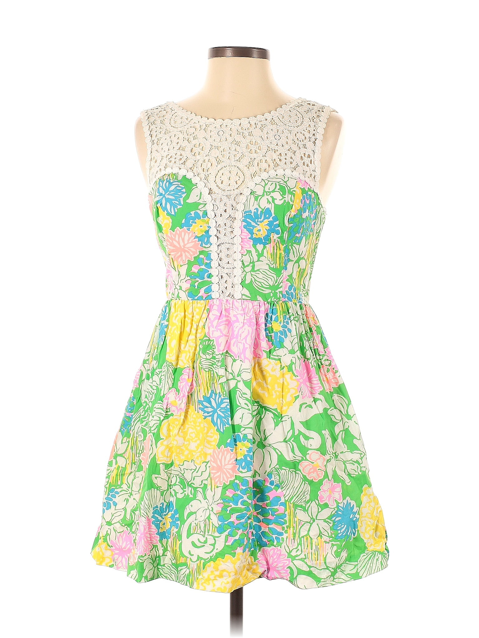 Lilly Pulitzer Floral Motif Damask Paisley Floral Tropical Green Casual